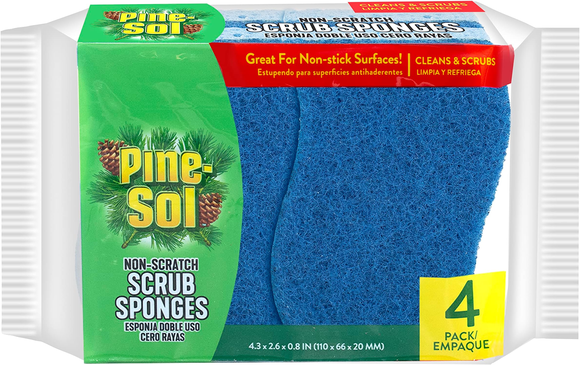 Amazon.com: Pine-Sol Non Scratch Scrub Sponges - Double Sided Dish ...