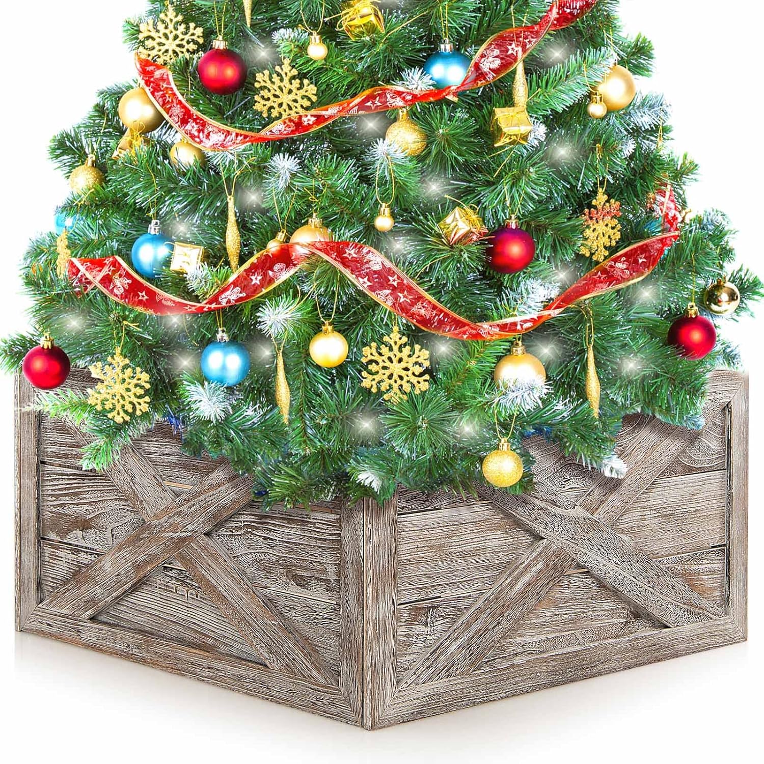 Amazon.com: BestComfort Christmas Tree Collar Box 28.5''L, Solid Wood ...
