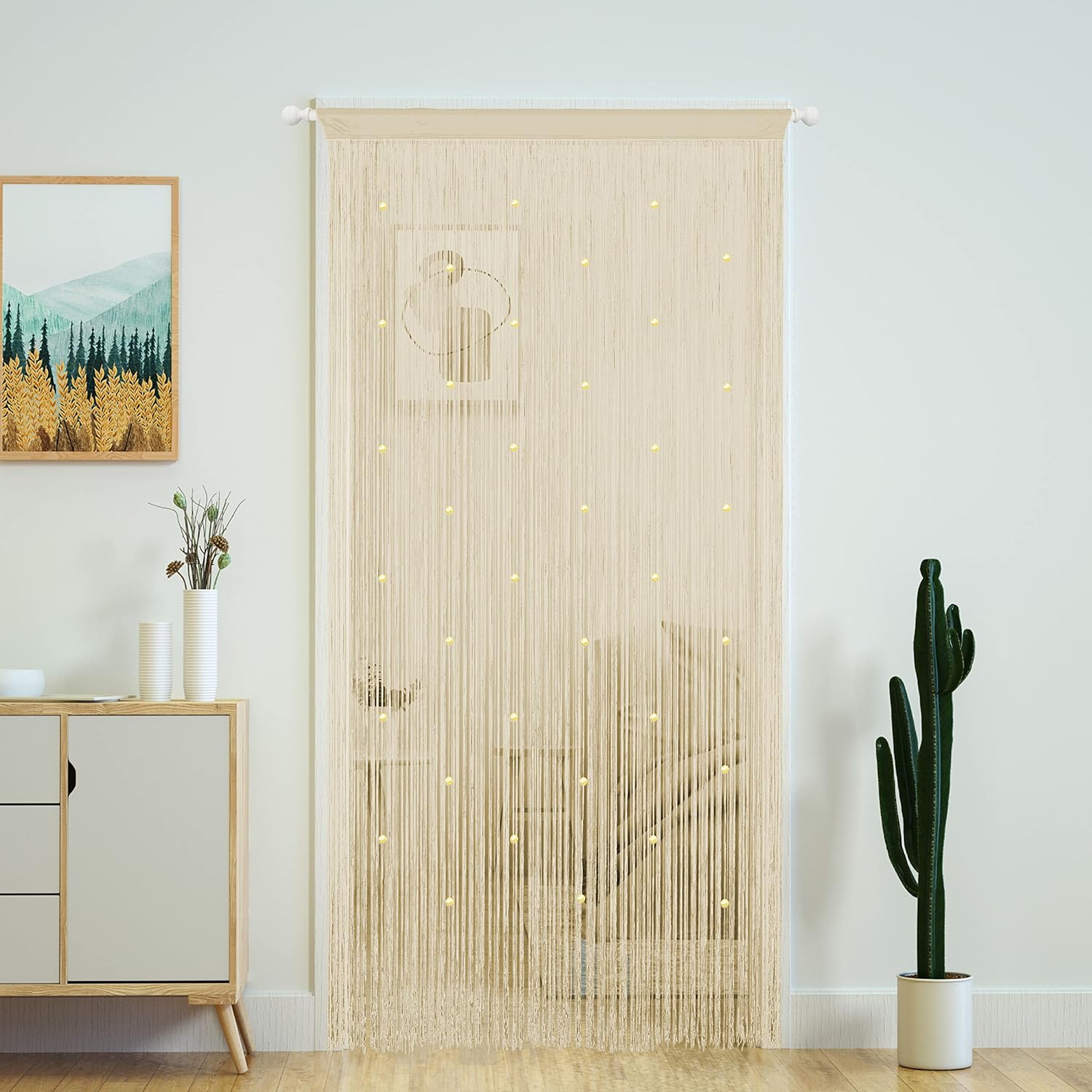 Amazon.com: Beaded Curtain Door String Curtains for Doorway Tassels ...