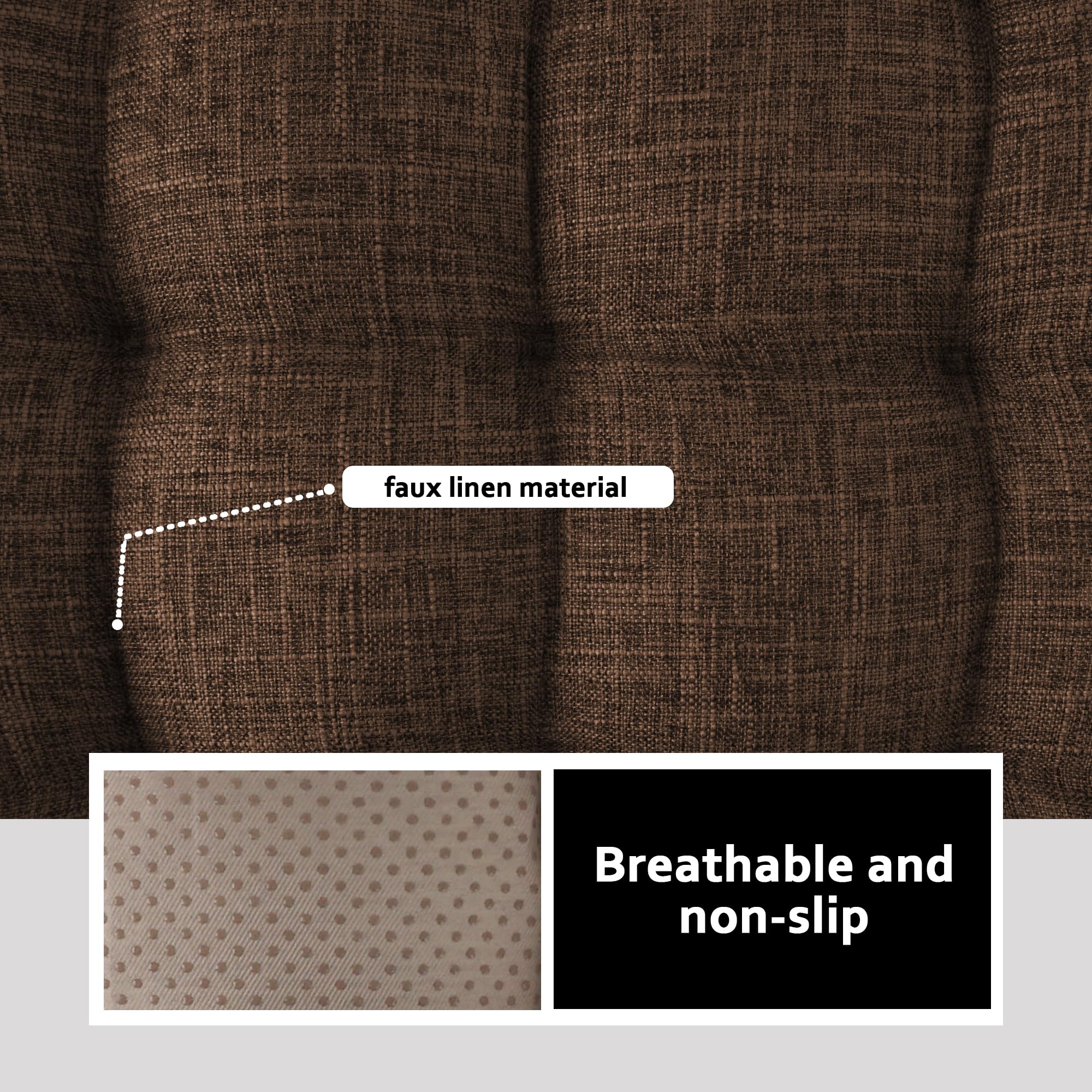 Snapklik.com : ELFJOY Extra Large Rocking Chair Cushion Non-Slip Linen ...