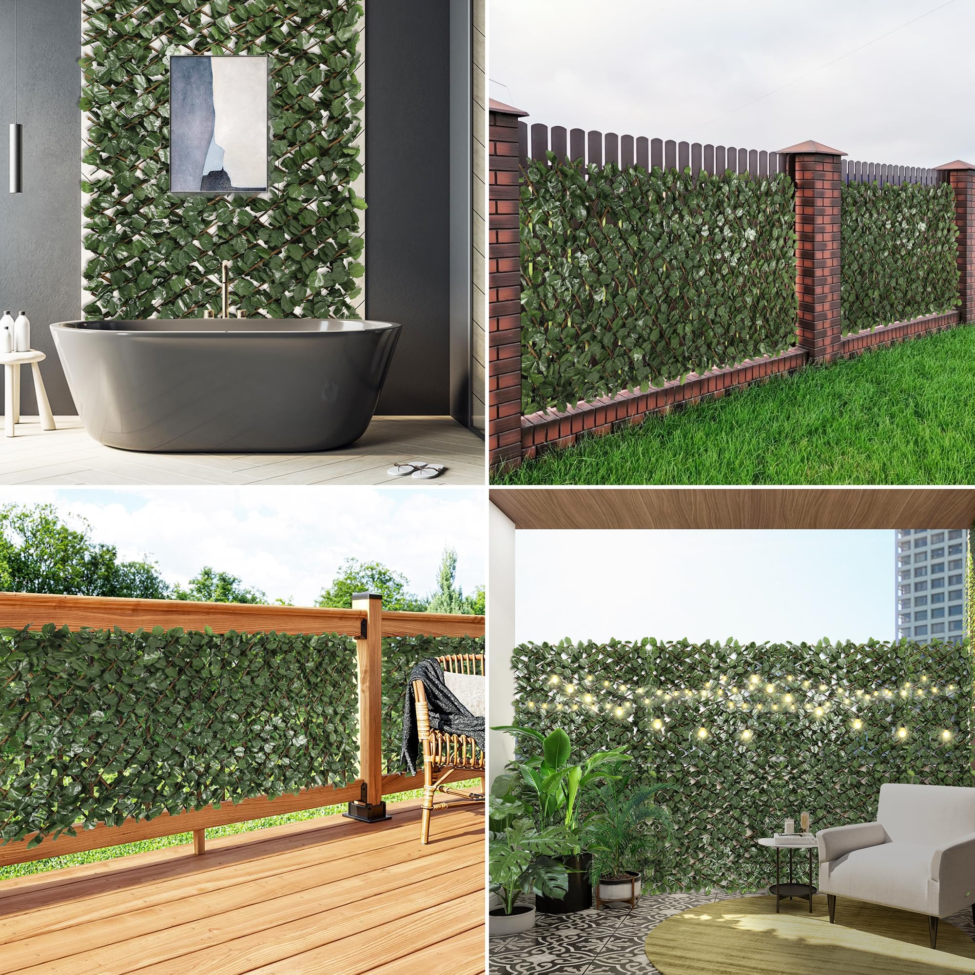 Snapklik.com : Coarbor 8 Packs Artificial Leaf Ivy Expandable Privacy ...