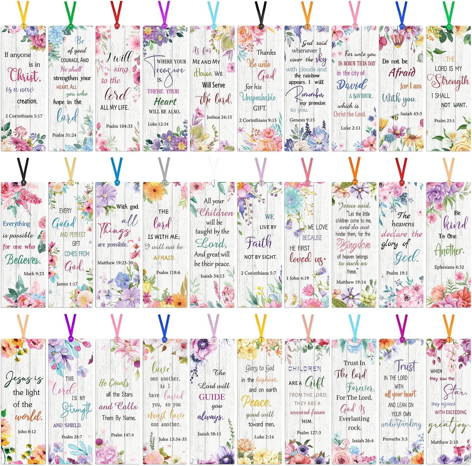 Amazon.com: 120 Pack Bible Verse Bookmarks Inspirational Scripture ...