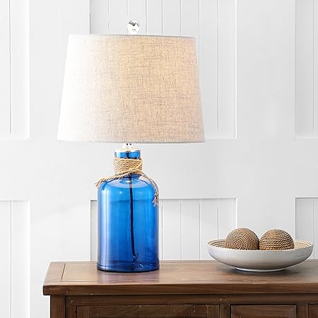 JONATHAN Y JYL1004A Azure 23.5" Glass Bottle LED Table Lamp Coastal ...