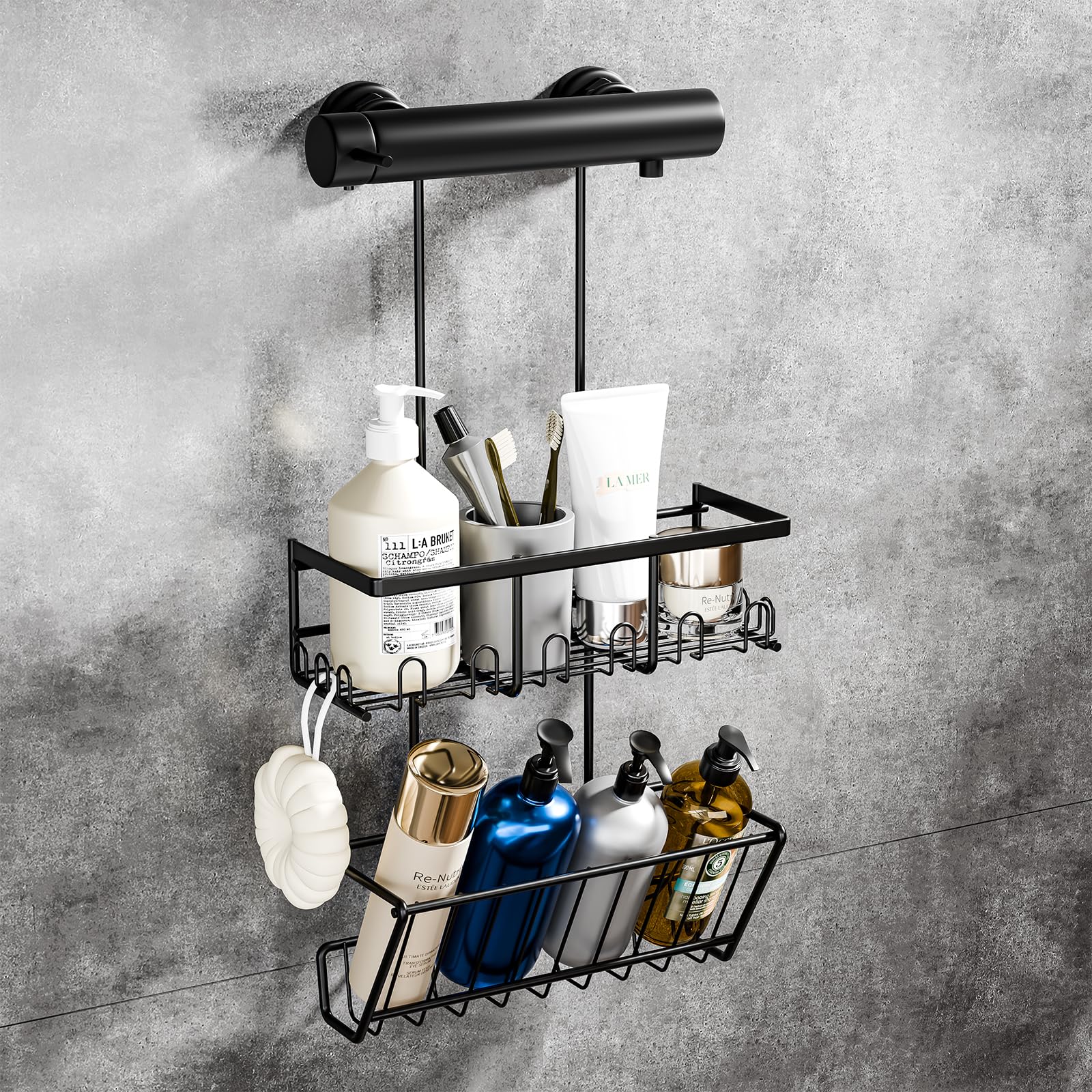 HouseUp Shower Caddy Hanging - Shower Shelf No Drilling Shower Basket ...