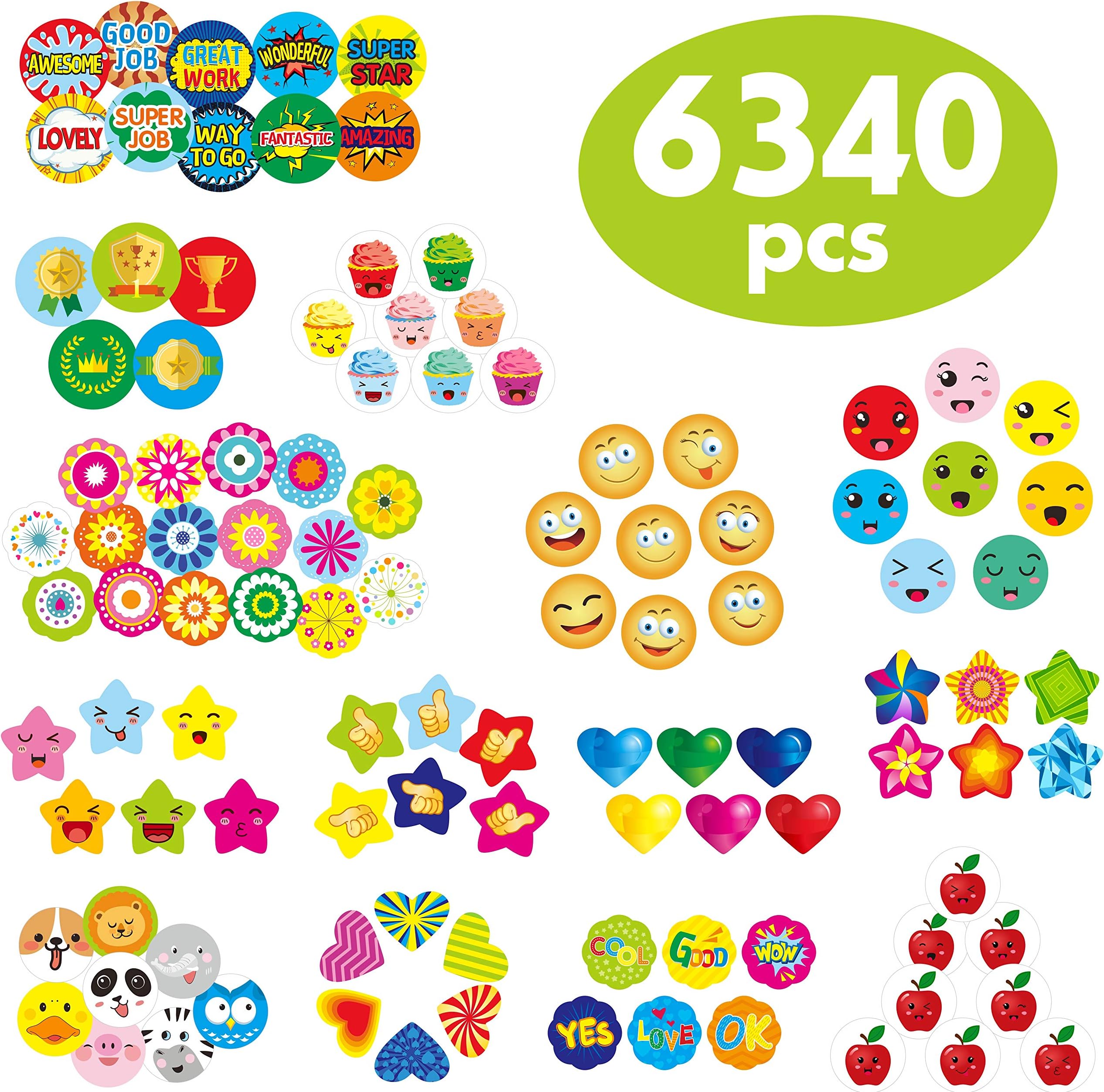 Amazon.com: 2500 Pieces Reward Stickers for Teachers Motivational ...