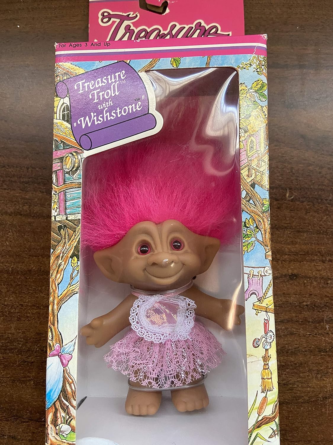Amazon.com: Treasure Troll with Wishstone Pink Haired Multi-colored ...