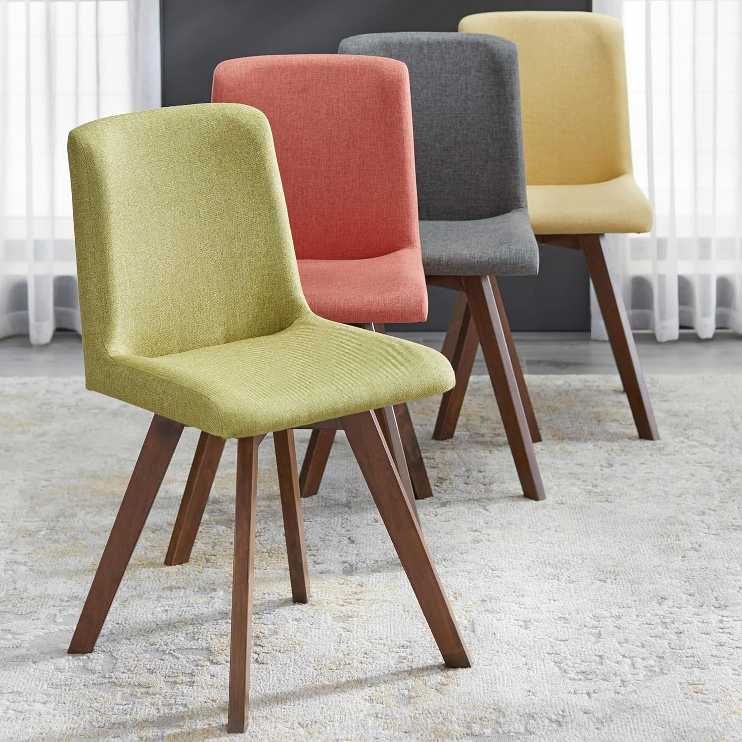 Amazon.com: Solid Wood Dining Chairs (Set of 4) Multi Color Bohemian ...