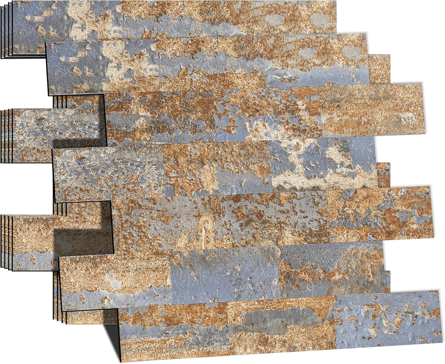 Buy eazart Faux Rust Stone Subway Wall Tile Decorative Peel and Stick ...