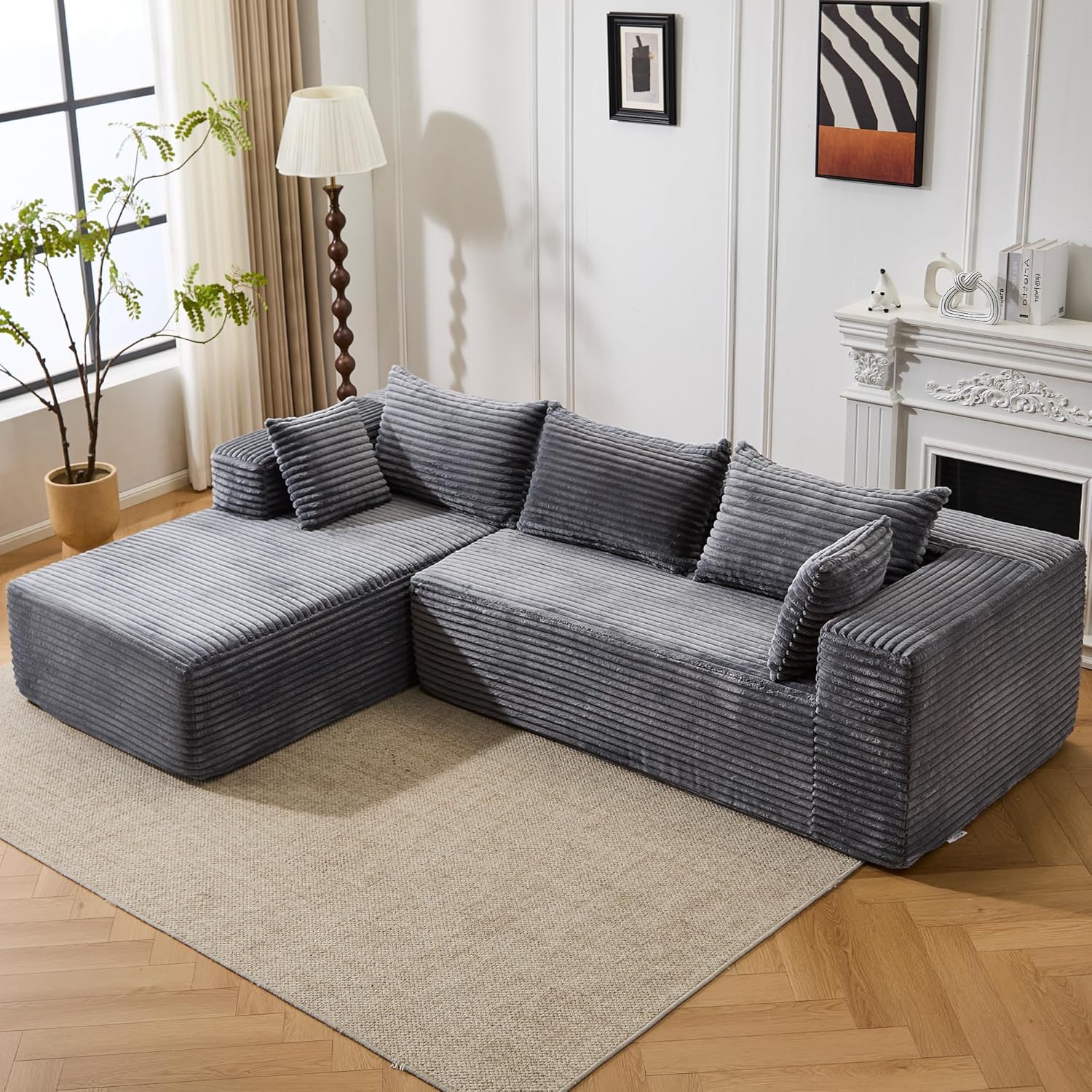 Amazon.com: 107" Modular Sectional Couch with L-Shape Chaise,Boneless ...