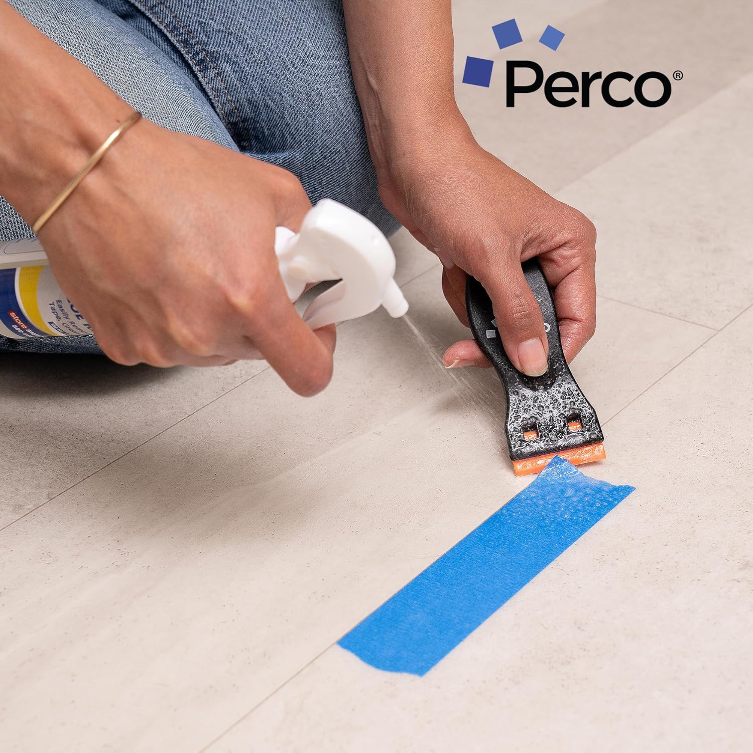 Perco Glue Off Adhesive Remover 3.3 oz & Scraper with Plastic Razor for ...