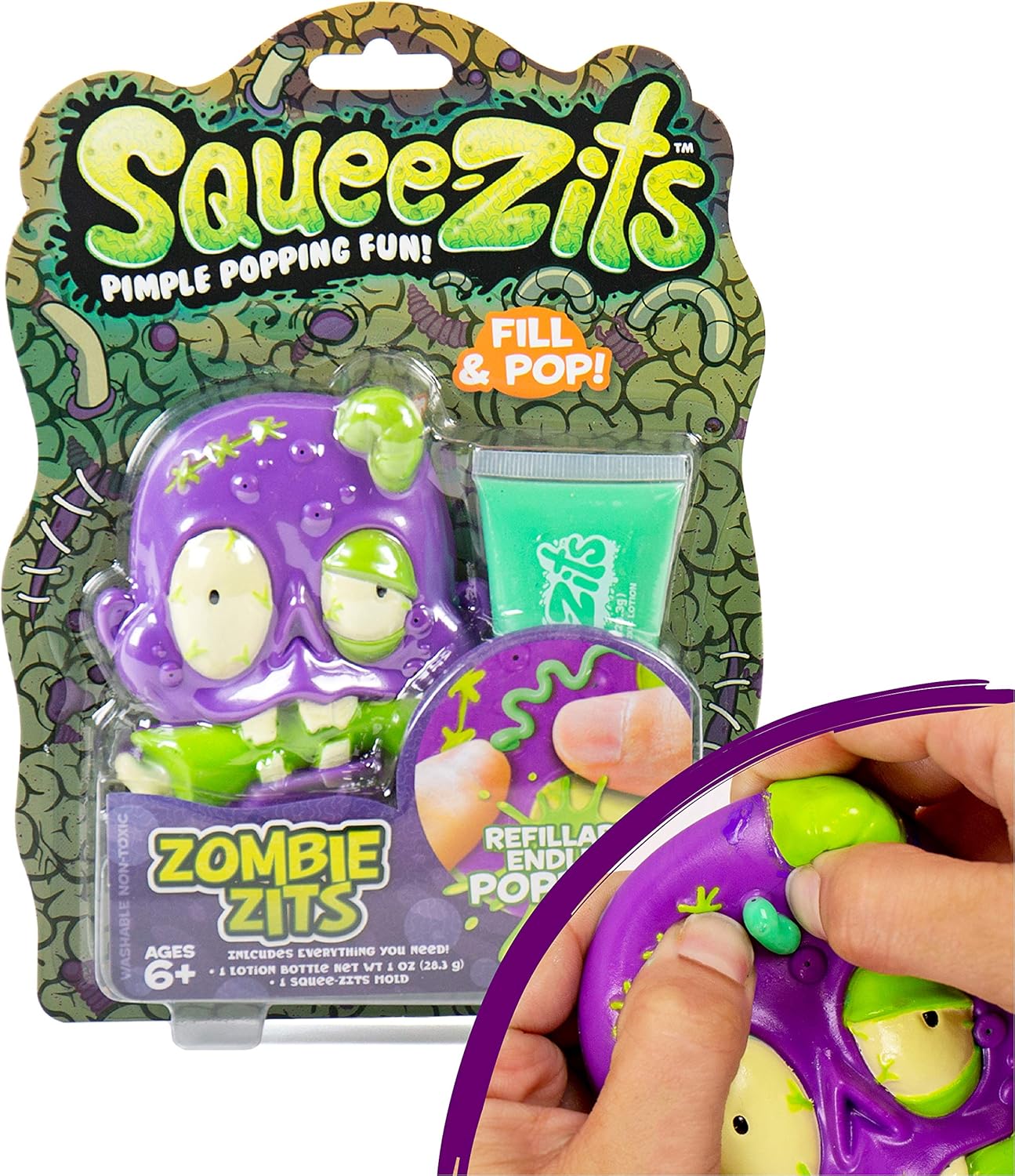 Amazon.com: SqueeZits Zombie Zits Pimple Popping Toy by Horizon Group ...