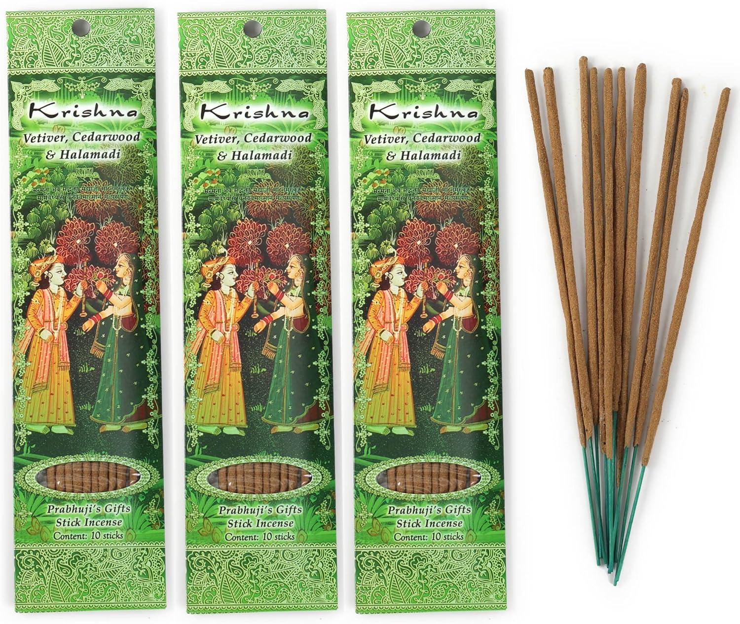 Amazon.com: Prabhuji's Gifts Krishna Vetiver Hand-Rolled Incense Sticks ...