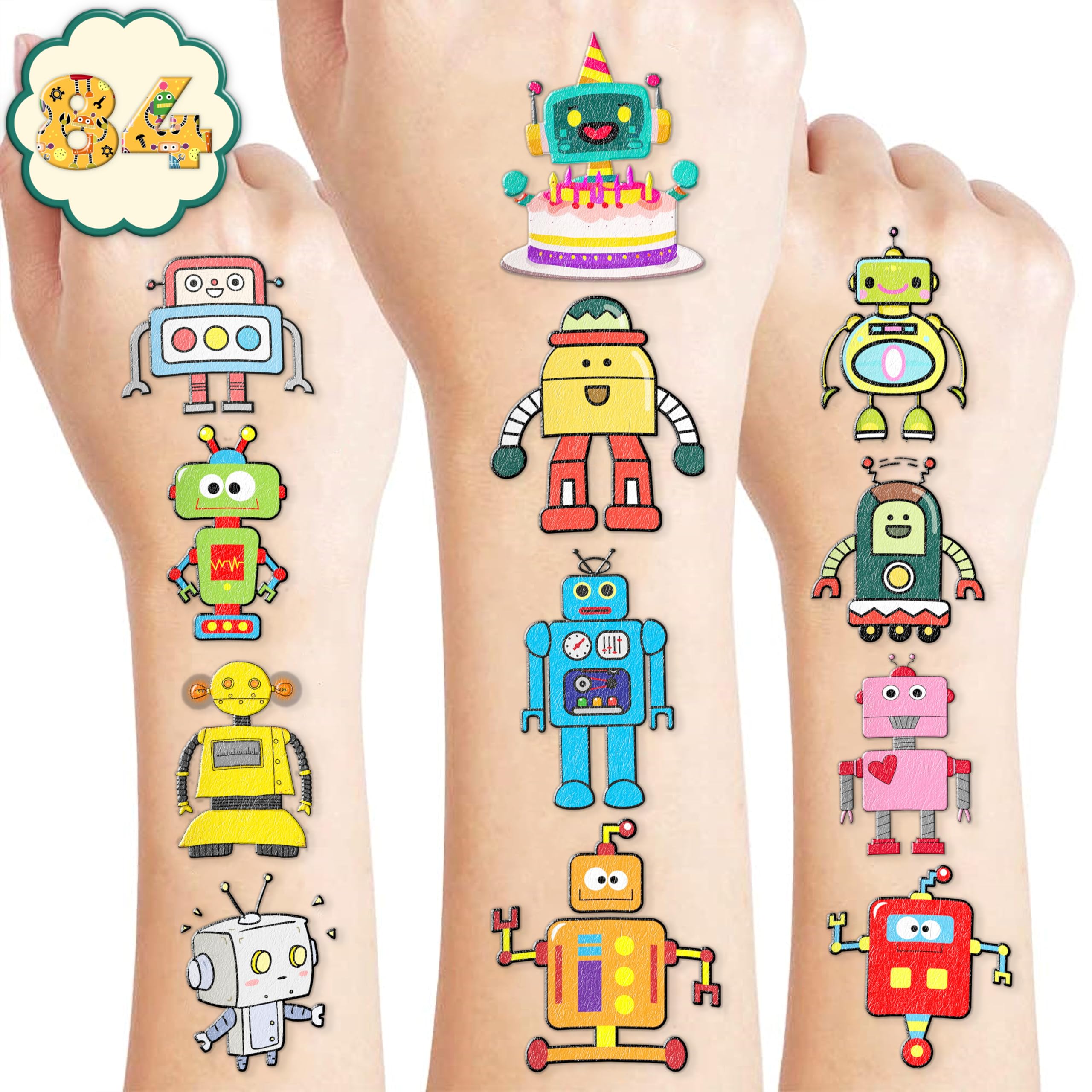 Amazon.com : Robot Temporary Tattoos 8 Sheets 84 PCS Robotic Party ...