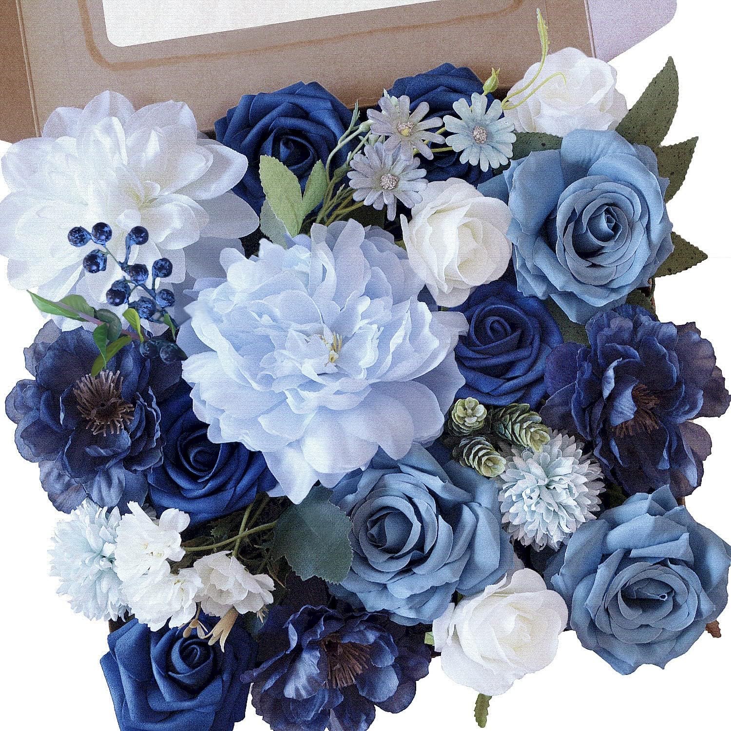 Amazon.com: Emivery Artificial Flowers Combo,Dusty Blue and Terracotta ...