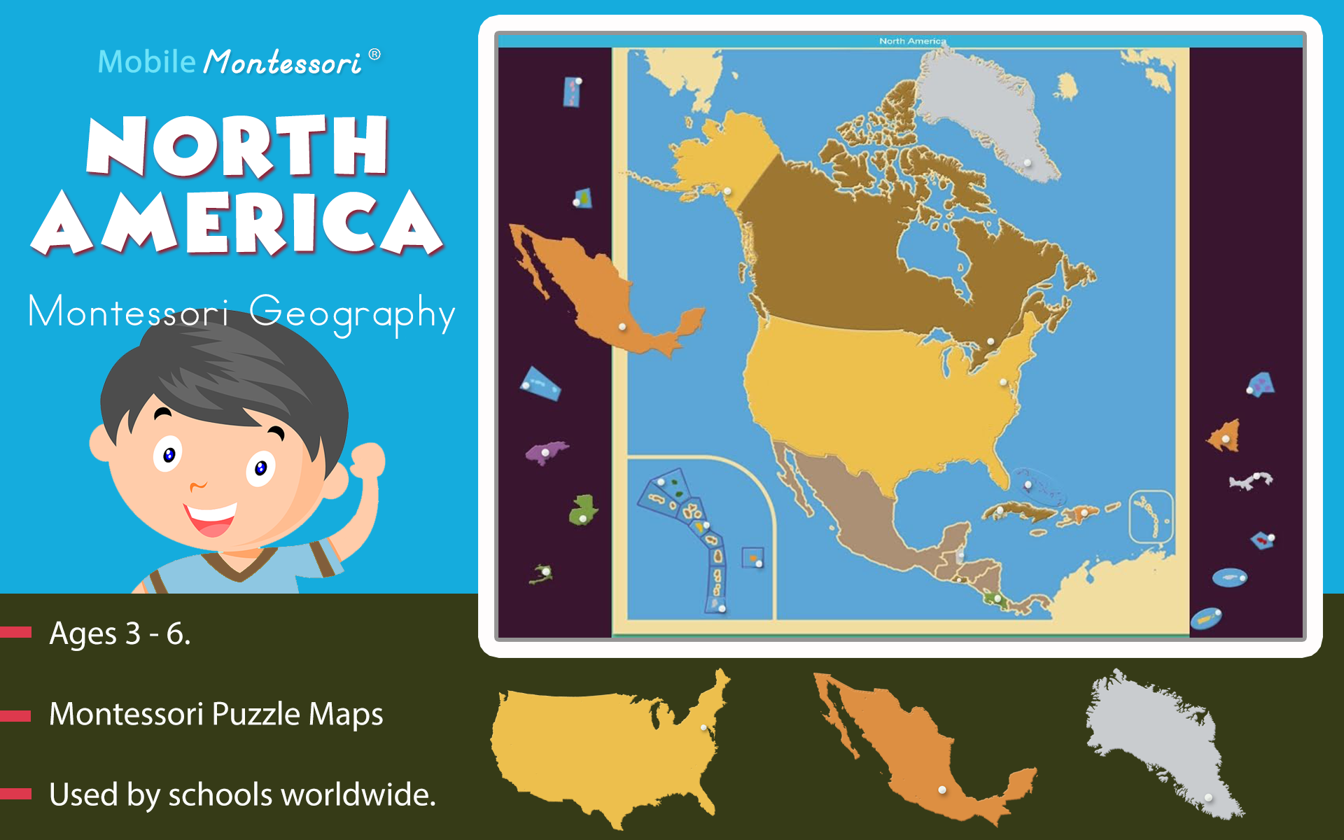 North America - Montessori Geography - App on Amazon Appstore