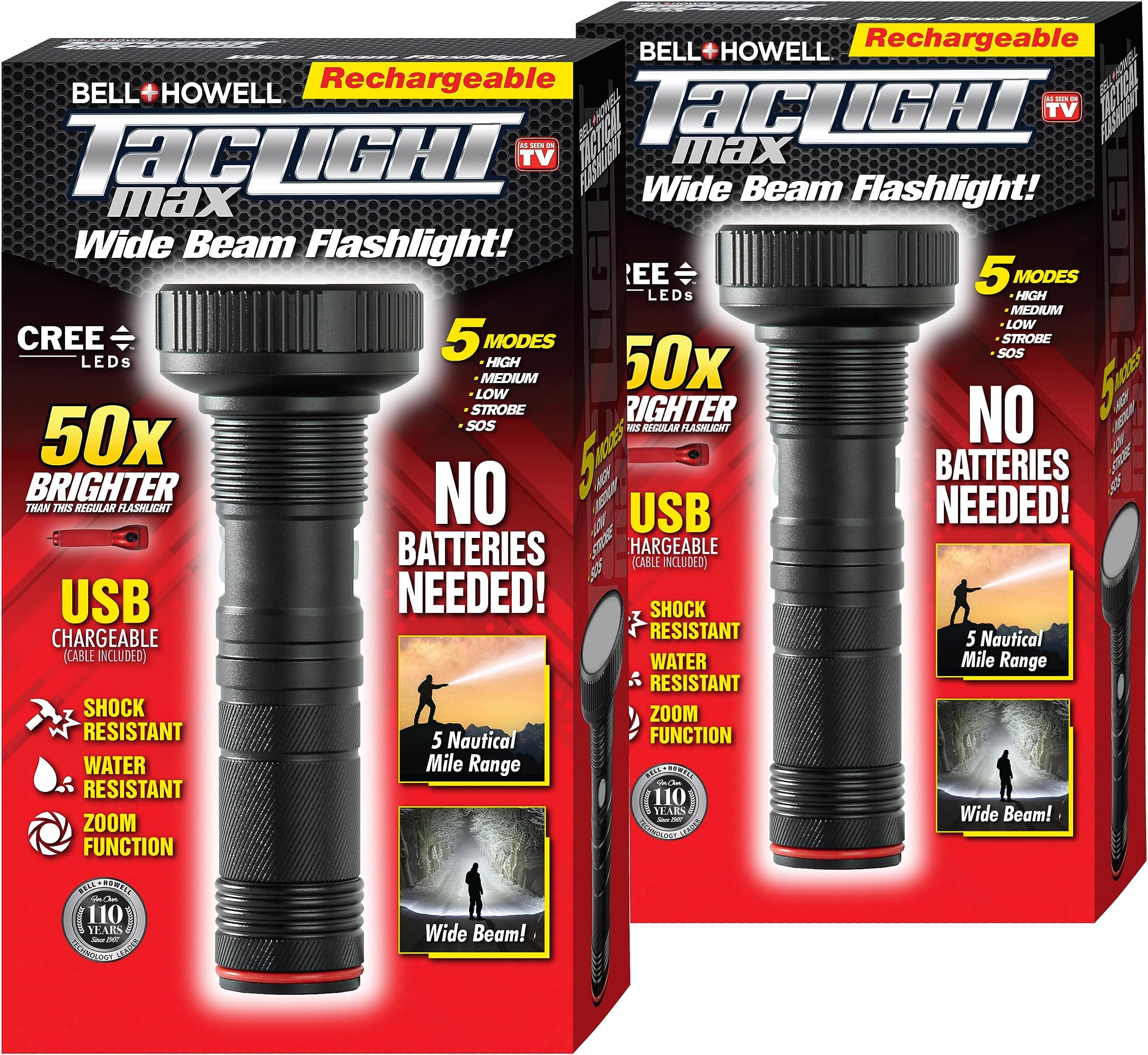 Bell+Howell Taclight Max Ultra High-Powered Handheld Flashlight 500 ...