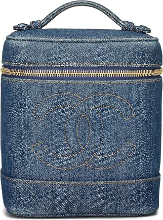 Amazon.com: Chanel, Pre-Loved Blue Denim Vanity , Blue : Luxury Stores