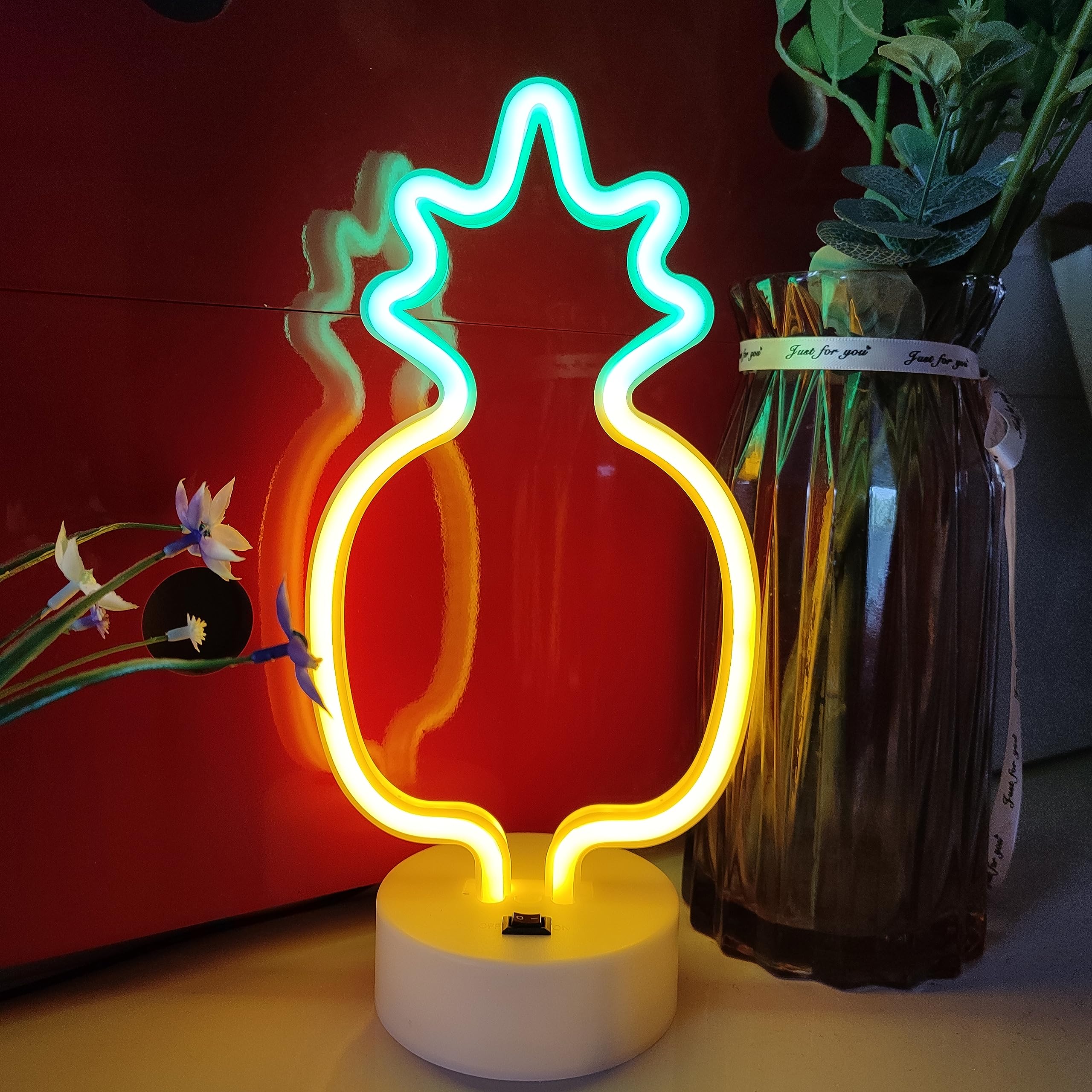 JYWJ Neon Signs With Holder Base,USB or 3-AA Battery Powered Neon Light ...