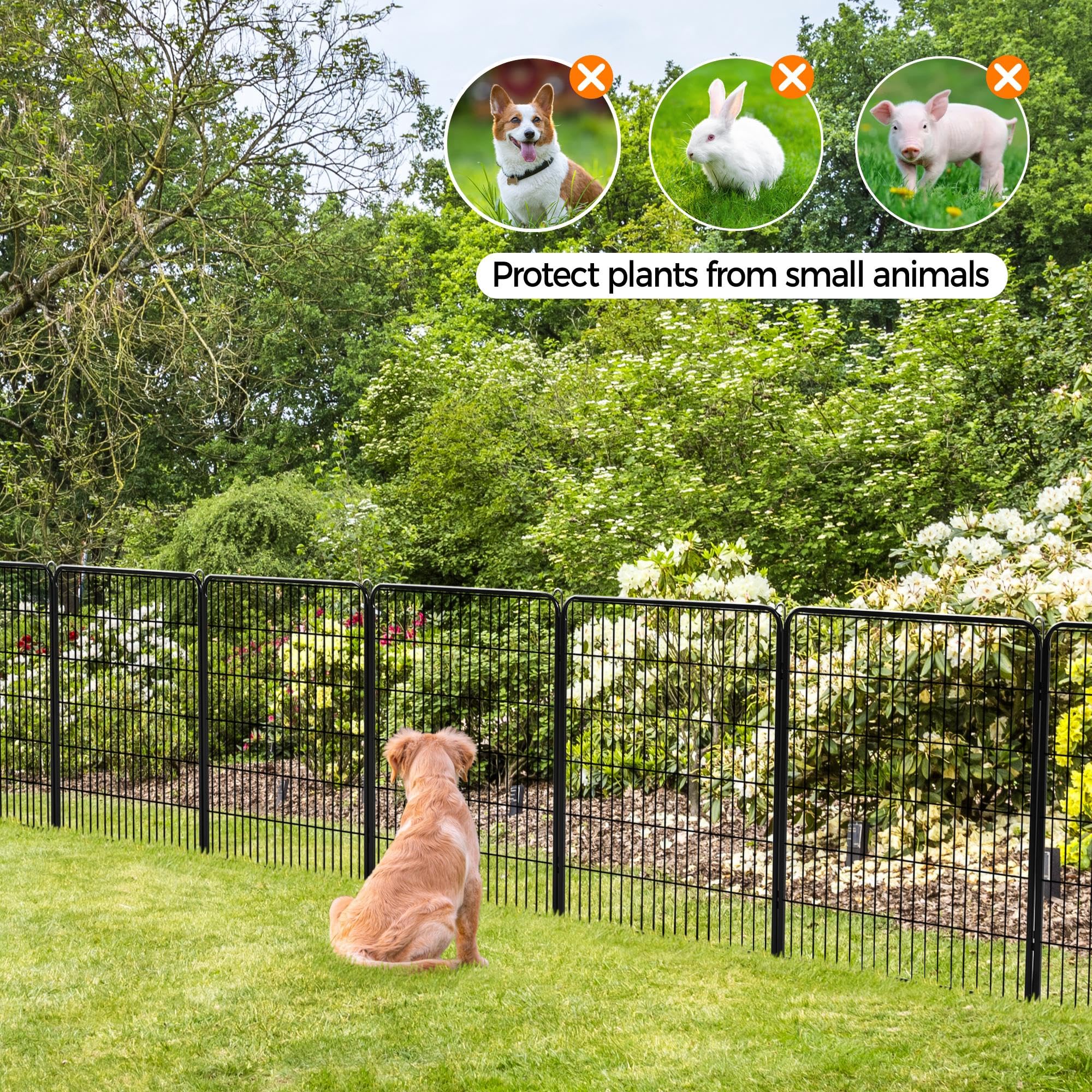 Snapklik.com : 40in X 21ft Decorative Garden Fence Rustproof Folding ...