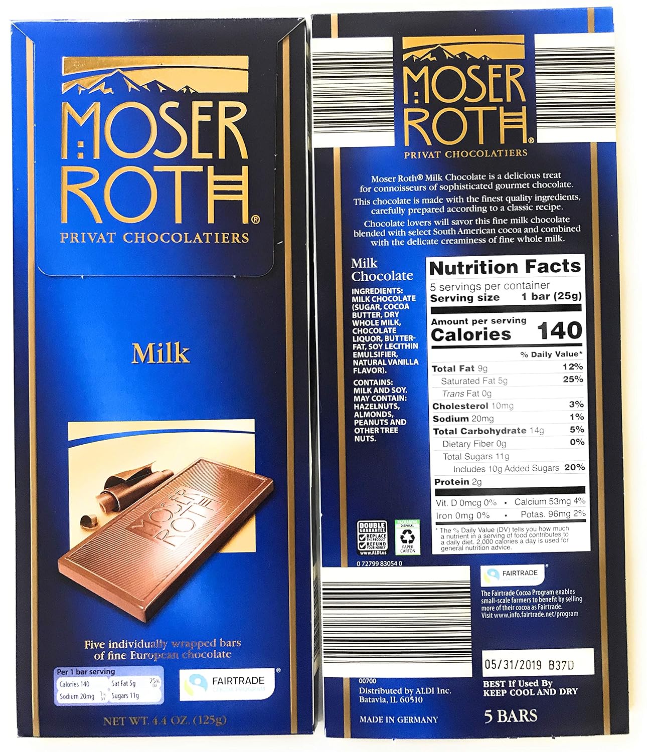 Moser Roth Premium Milk Chocolate Bars (Pack of 2) in Nepal at NPR 2813 ...