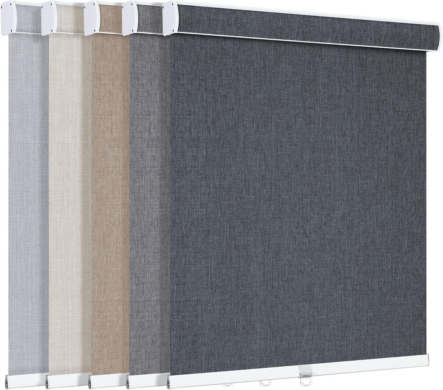 Amazon.com: Grandekor Blackout Roller Shades for Windows, Hemp-Charcoal ...