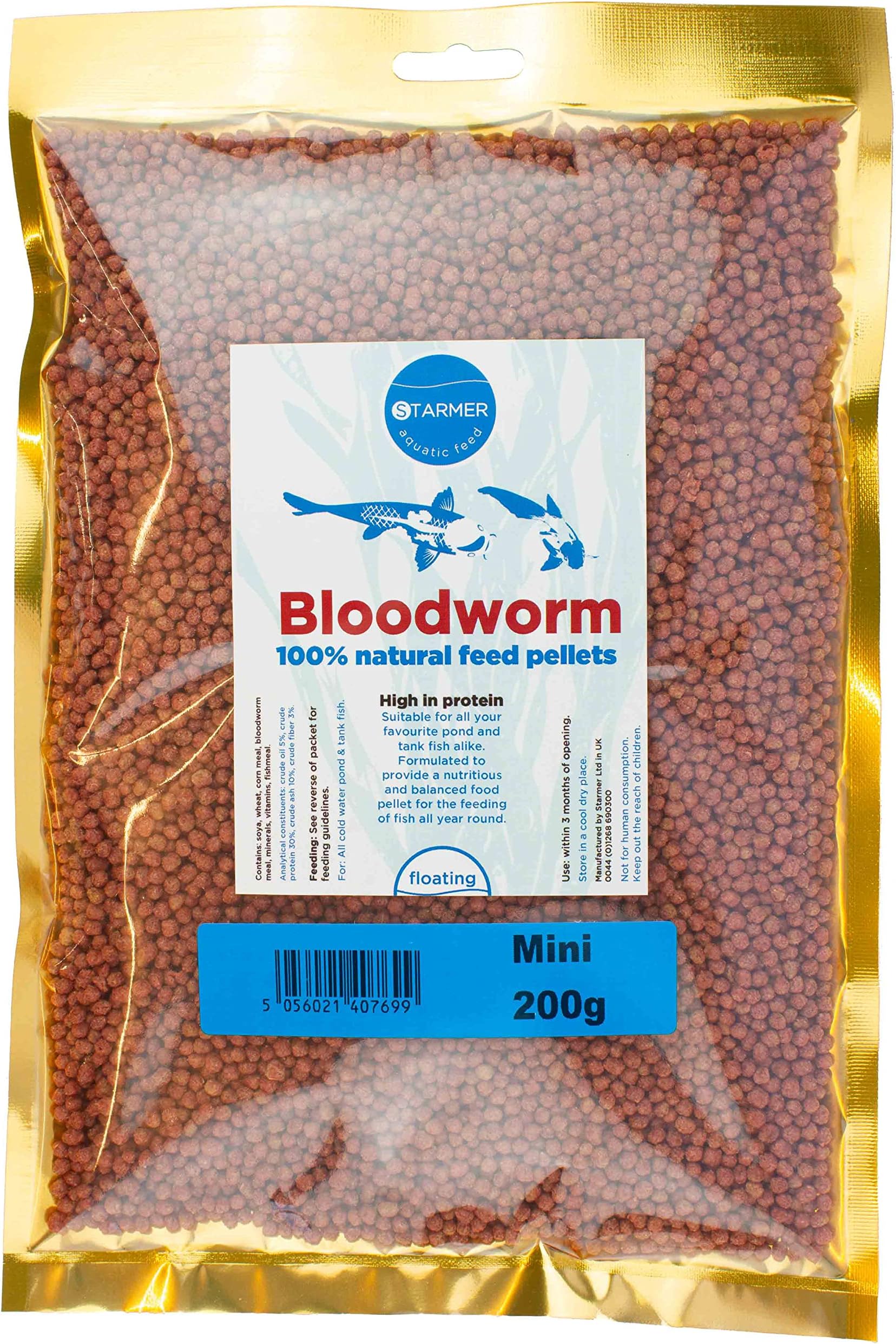 Bloodworm floating pellets / 3mm mini / 200g : Amazon.co.uk: Pet Supplies