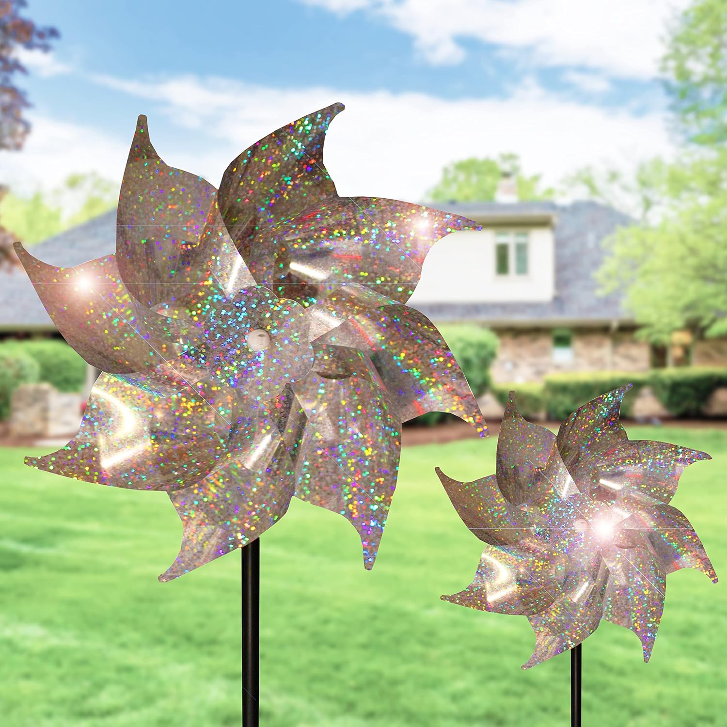 Amazon.com: Reflective Wind Pinwheels for Yard and Garden (8 Pack ...