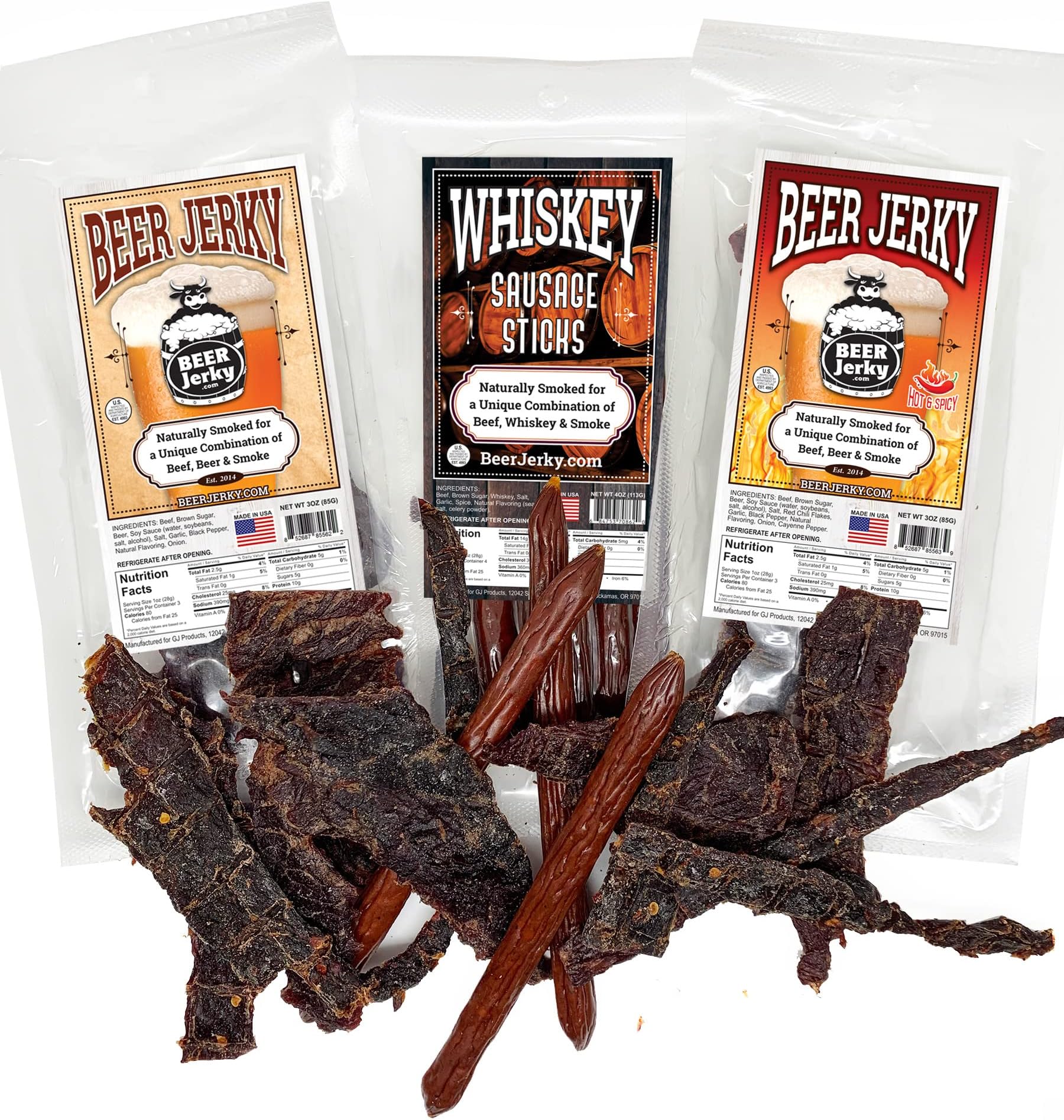 Amazon.com: Jerky.com Booze Jerky Sampler - Featuring Chipotle Bourbon ...