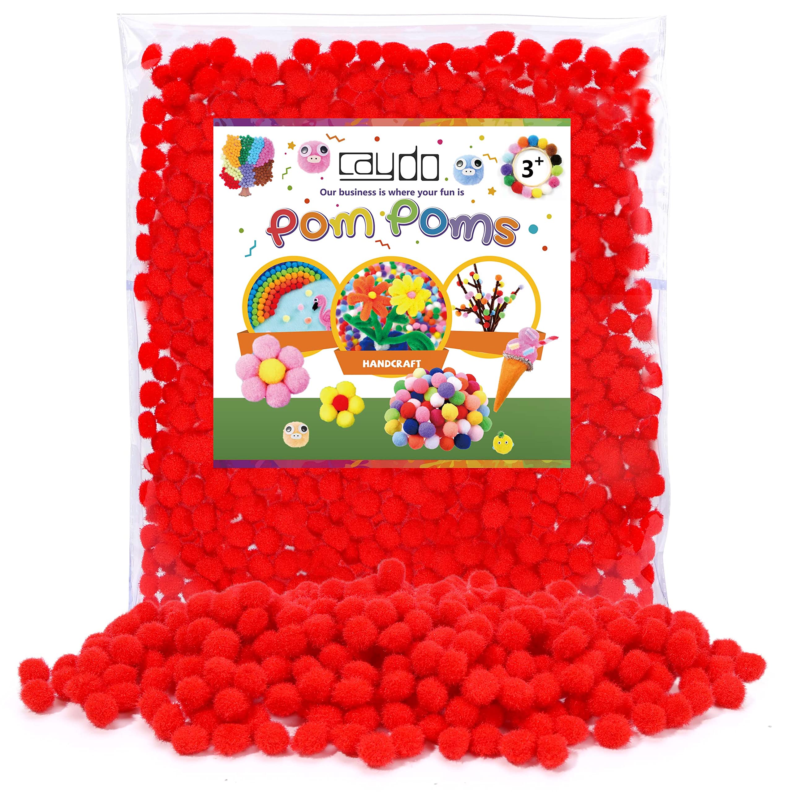 Snapklik.com : 500PCS Red Pom Poms, 1cm Small Pom Poms Balls For Kids ...