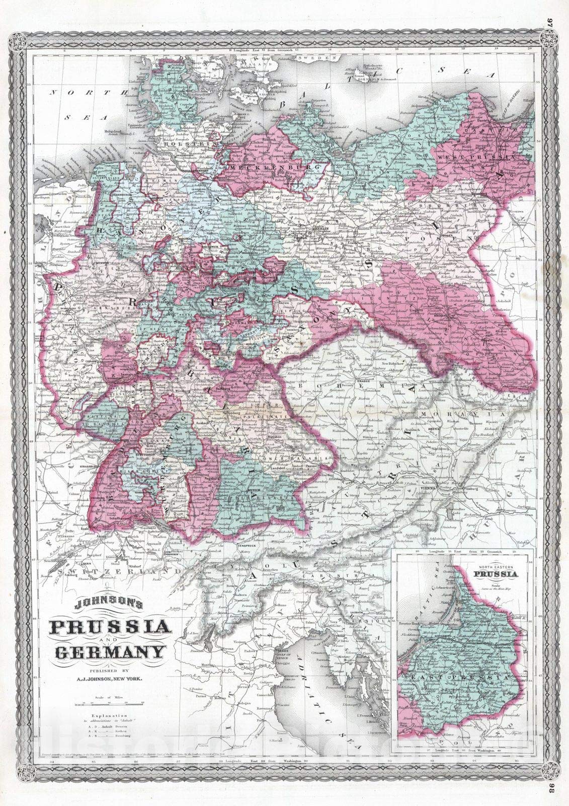 Amazon.com: Historic Map : 1870 Prussia and Germany. - Vintage Wall Art ...