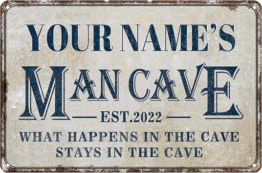 Amazon.com: Custom Man Cave Sign Tin Sign Personalized Name Aluminum ...