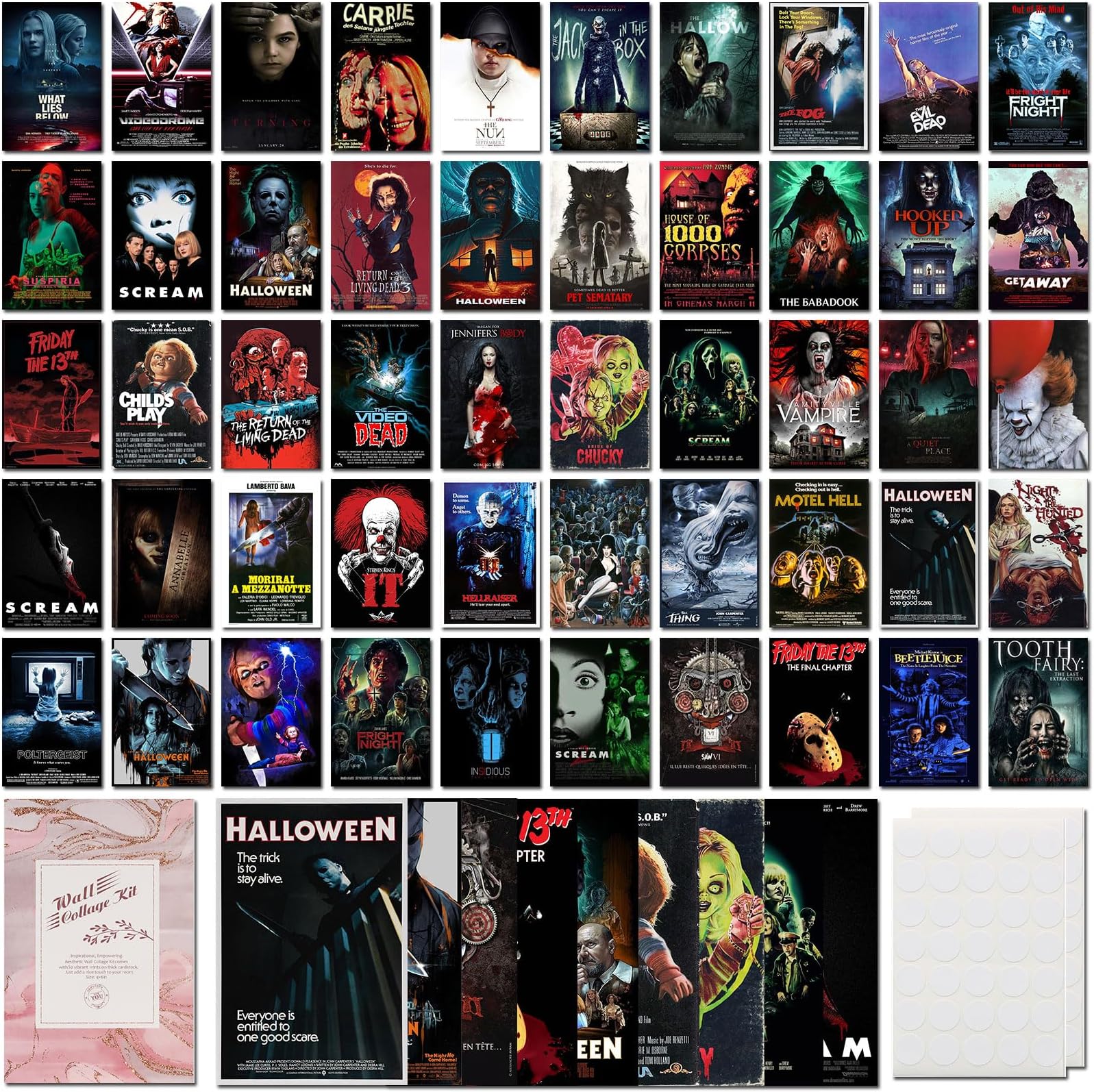Amazon.com: 9 Pcs Vintage Horror Movie Posters Retro Creepy Classic ...