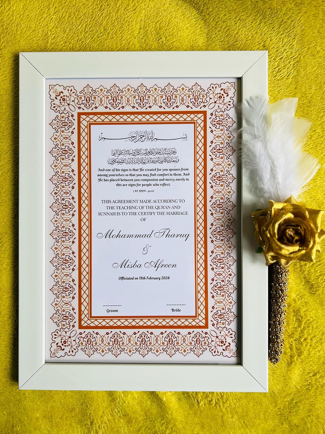 Photoscape Islamic Nikah Nama Frame | Wedding Certificate Anniversary ...