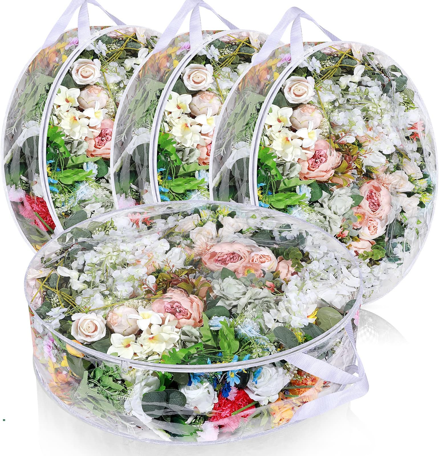 Amazon.com: Zhengmy 6 Pcs Clear Christmas Wreath Storage Bag Wreath ...