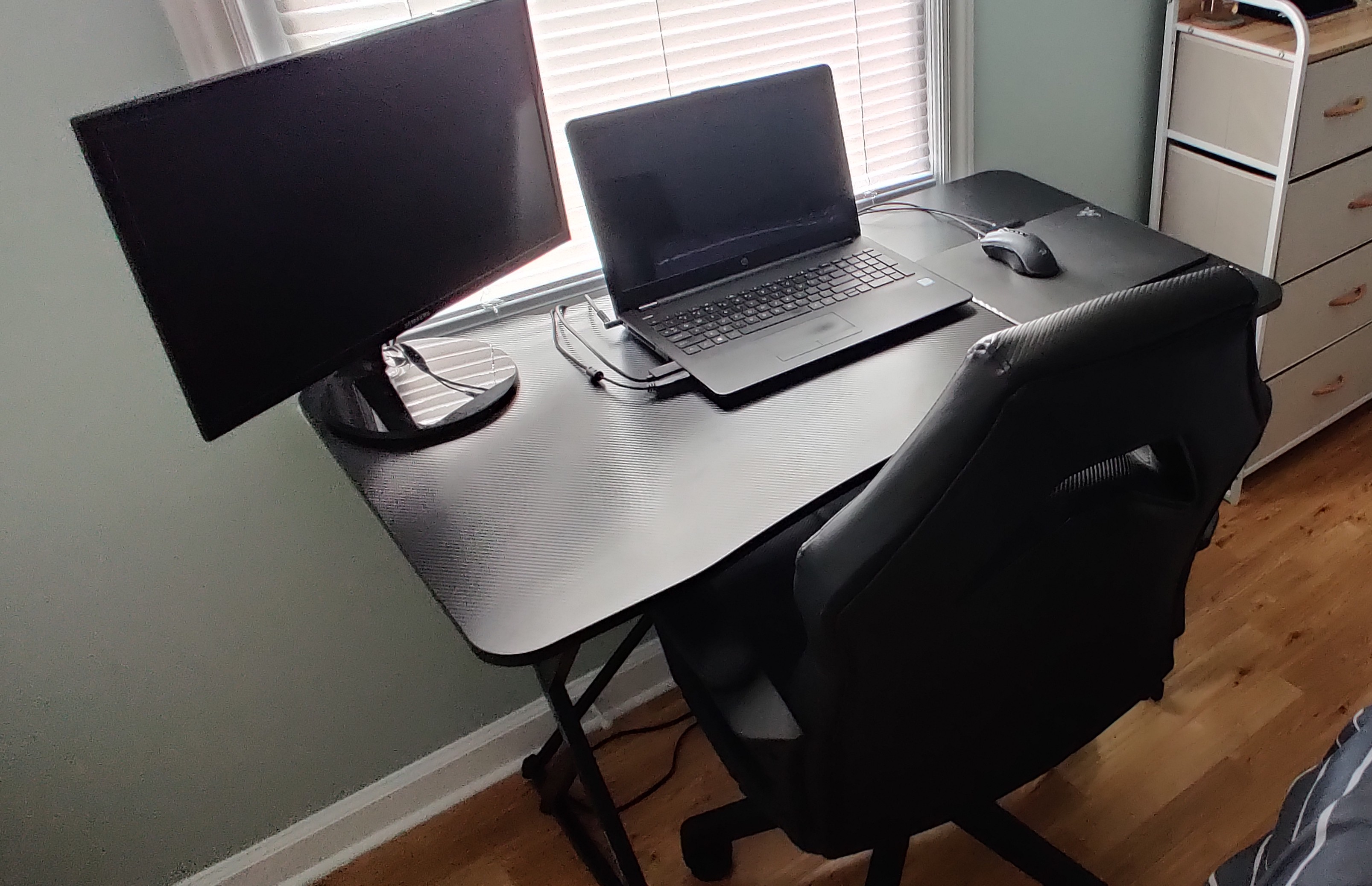 $14/mo - Finance Gaming Desk, 47in Computer Desk T Shaped Gaming Table ...