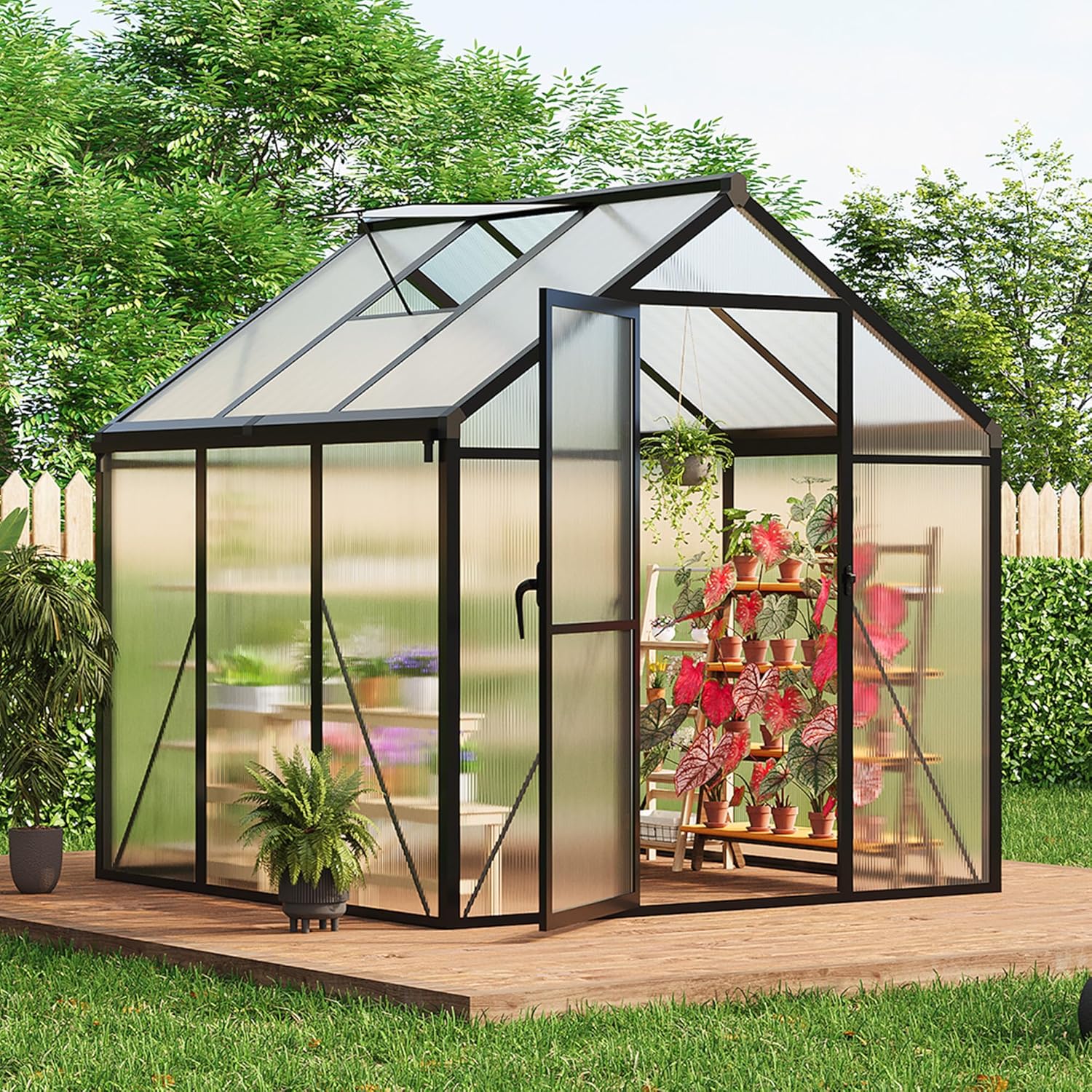 Amazon.com : Outdoor Greenhouse, Small Walk-in Greenhouse with Vented ...