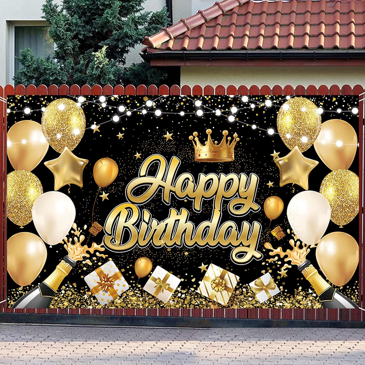 Happy Birthday Decorations Backdrop, Glitter Australia | Ubuy