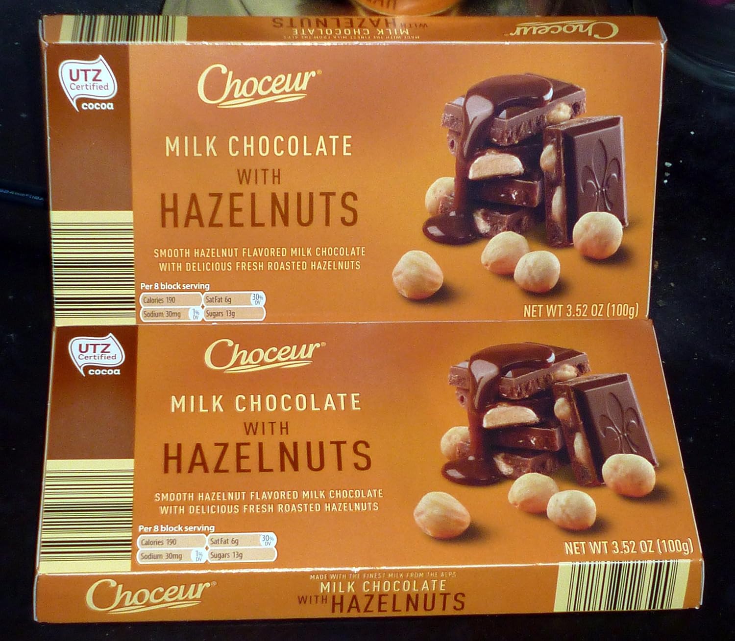 Amazon.com : Choceur Milk Chocolate & Roasted Hazelnut Bars (2 Pack ...