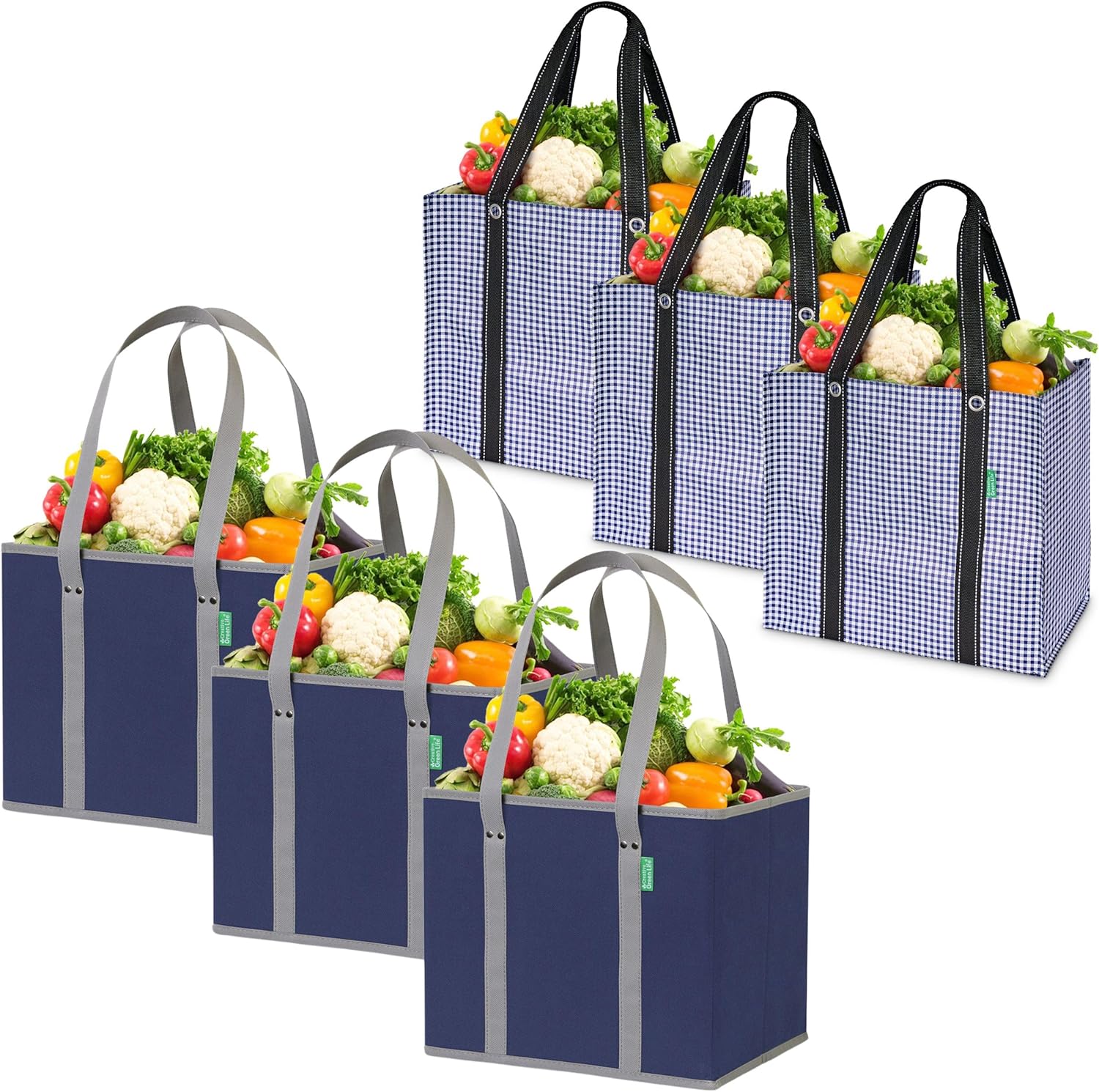 Amazon.com - Creative Green Life Ultimate Reusable Grocery Bags (6 Pack ...