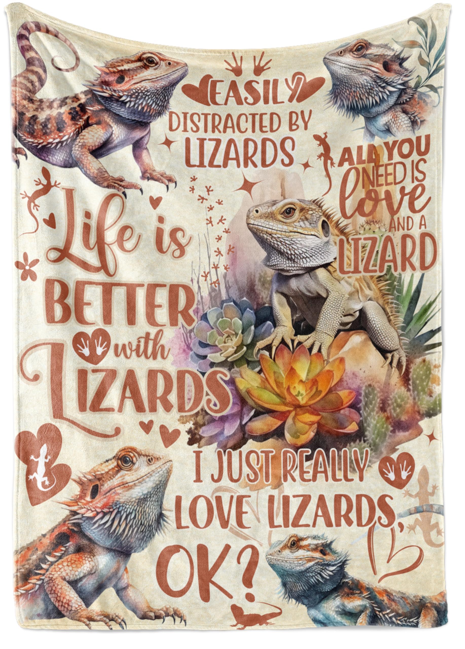 Amazon.com: Huglanket Lizard Gifts, Flannel Blankets Throws for Lizard ...