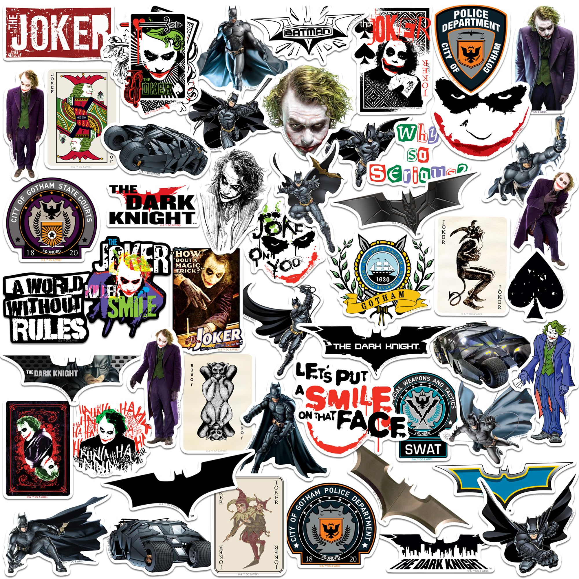 Amazon.com: Batman The Dark Knight 50ct Vinyl Large Deluxe Stickers ...