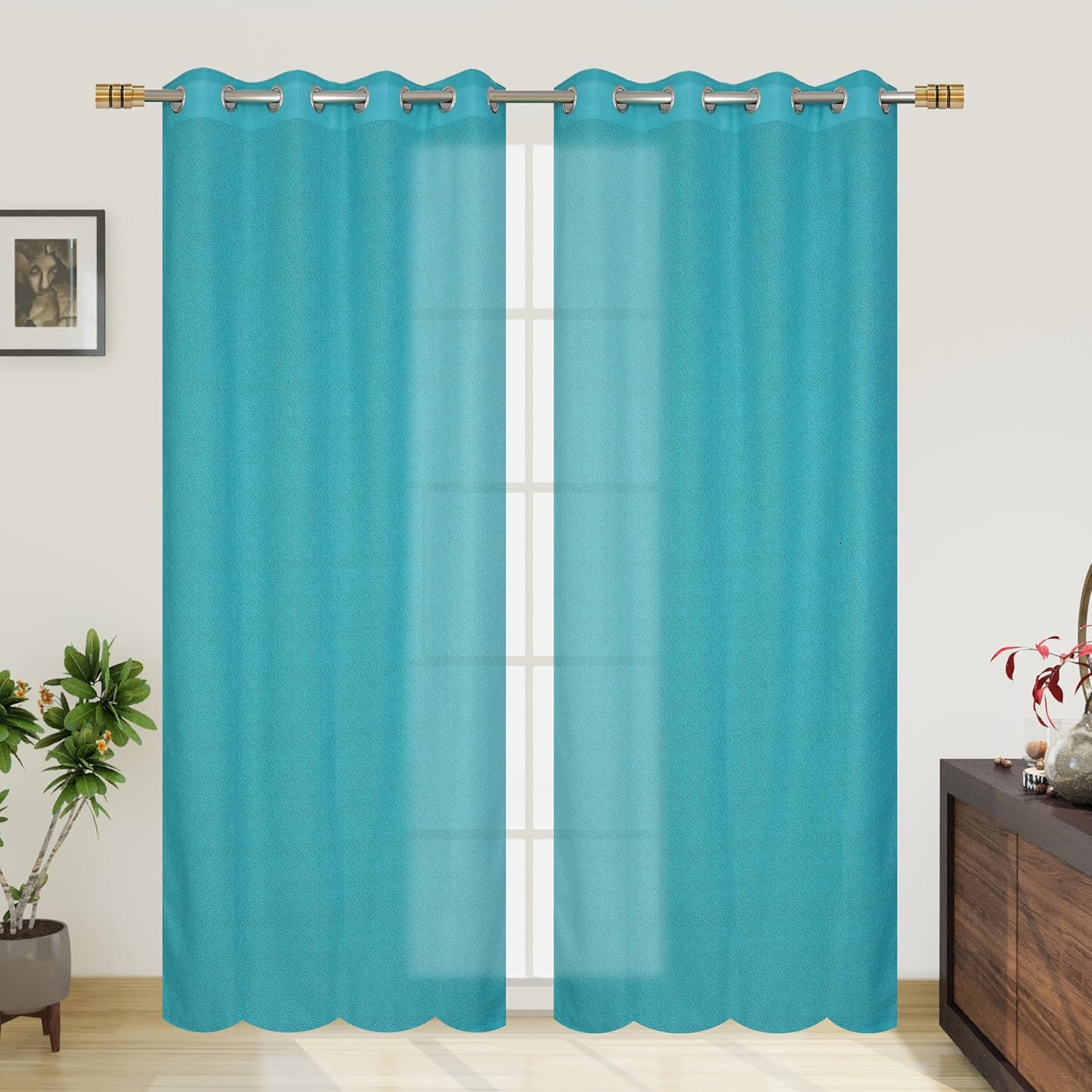 Buy FRESH FROM LOOM Sheer Curtains 8 Feet Long Parda | Non – Blackout ...