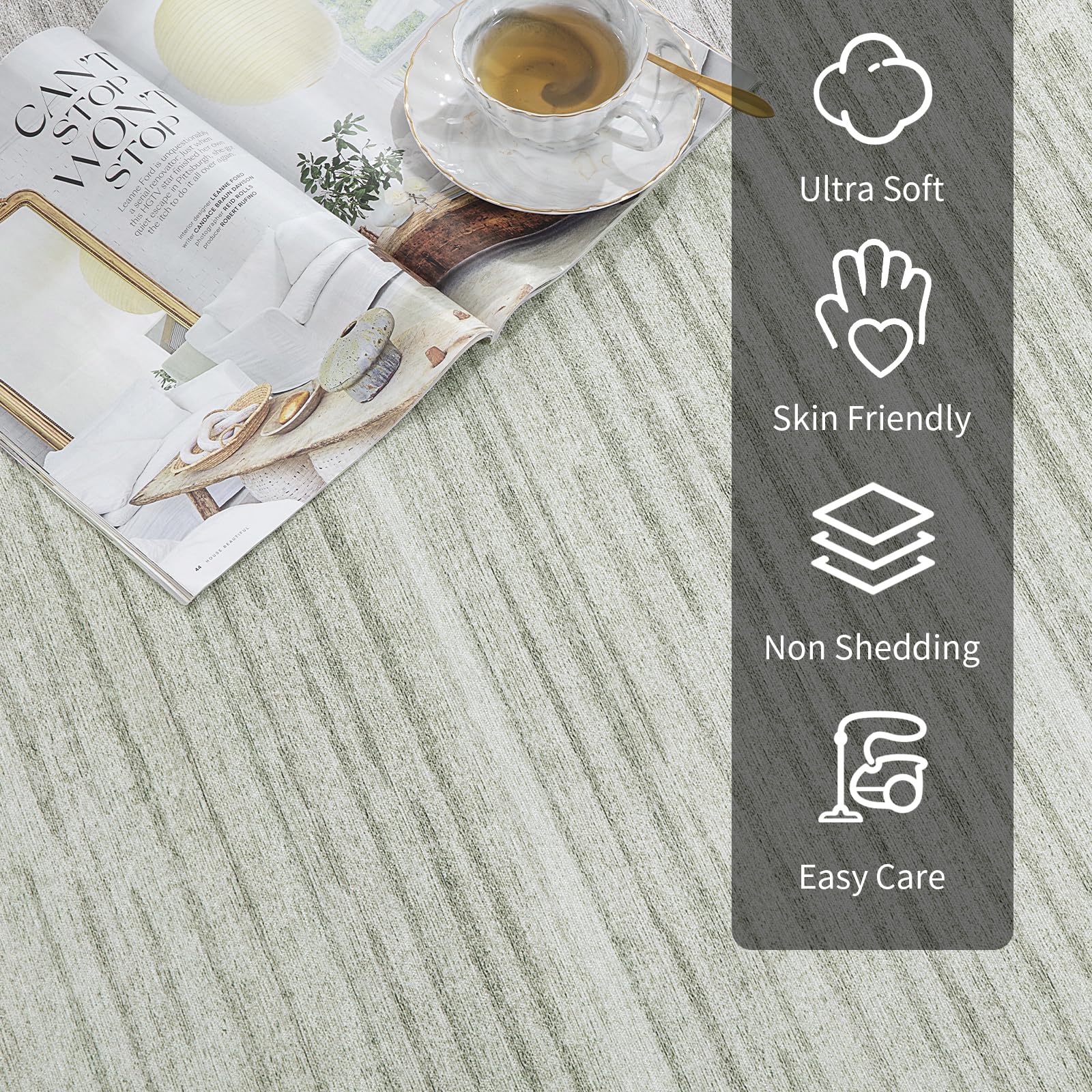 HOMBYS 9x12 Modern Ombre Area Rug for Living Room Bedroom, Tonal Chic ...