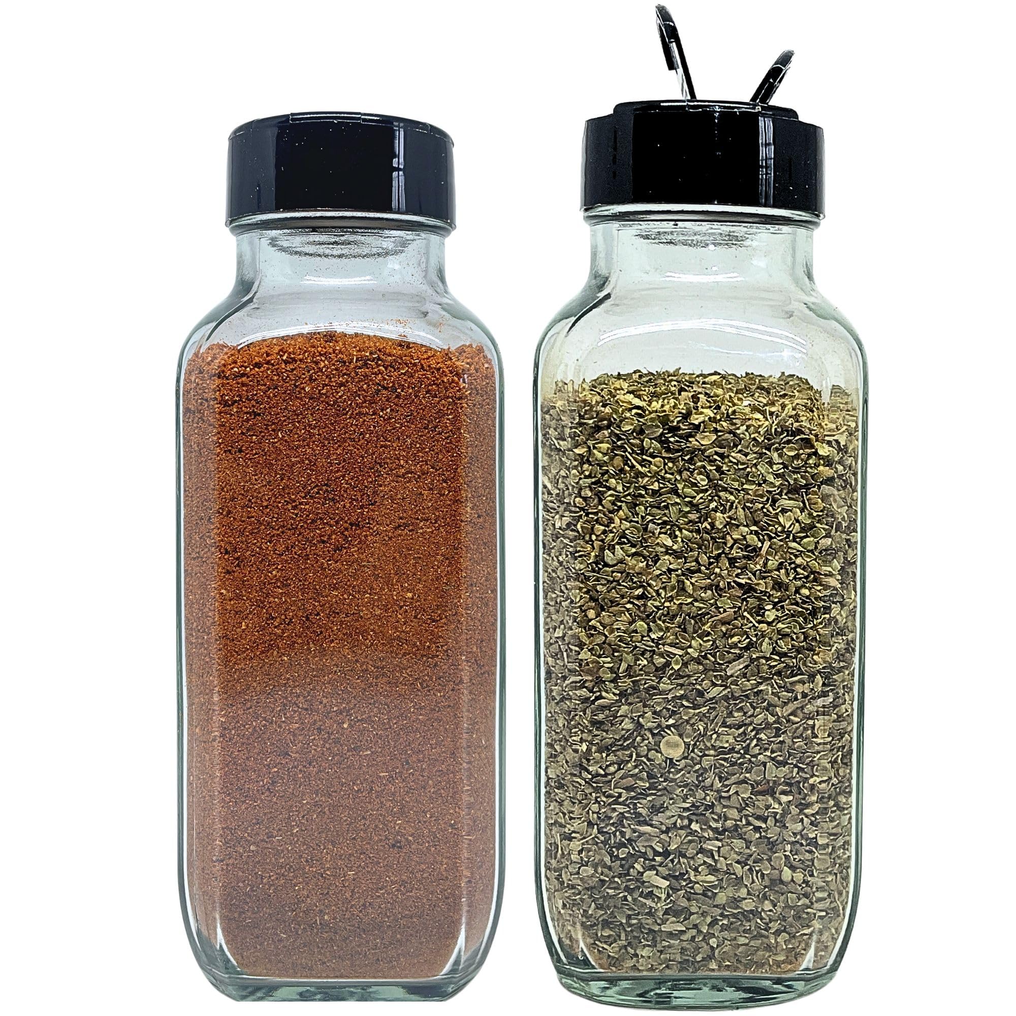 Amazon.com: JARMING COLLECTIONS 8 oz Glass French Square Spice Jars ...