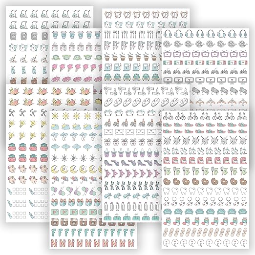 Amazon.com: 900+ Productivity Mini Icon Stickers for Planners - Home ...