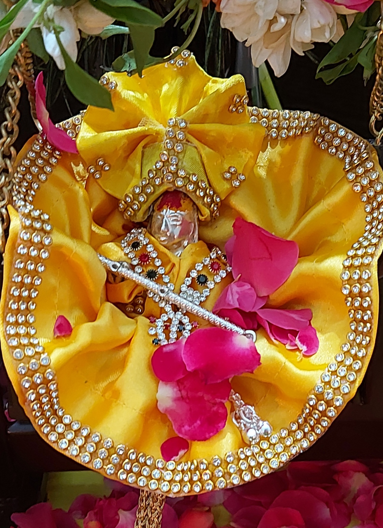 Buy Sahiba Gems Silver Designer Flute (Basuri) with Silver Ghungroo for ...