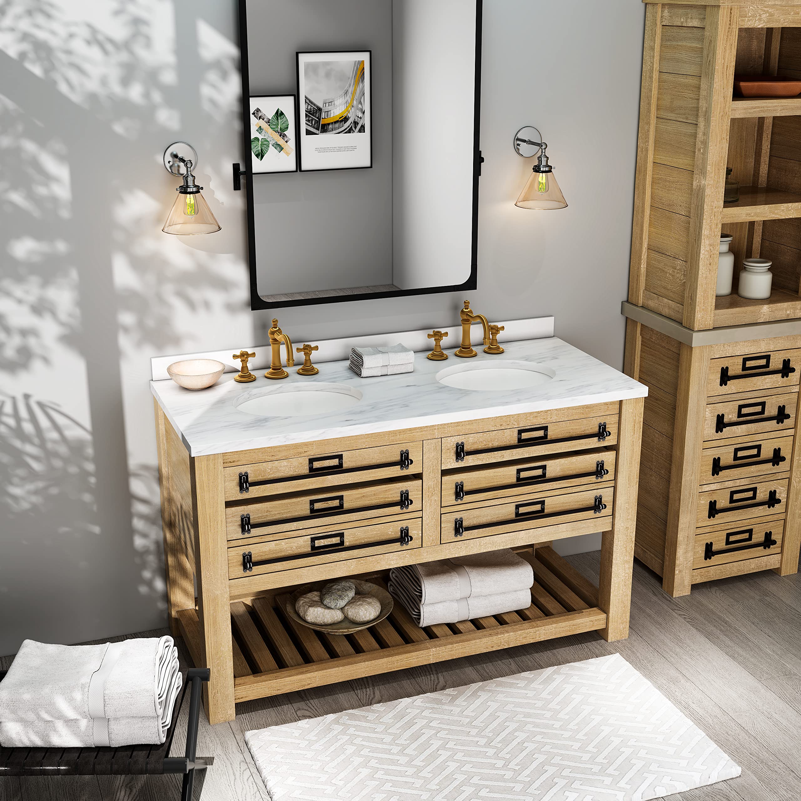 16.5 x13 inch Undermount Oval Bathroom Sink Sloped Bowl with Overflow ...