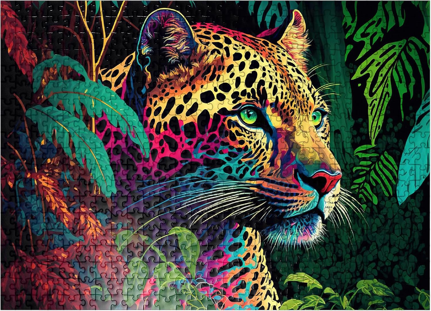 Amazon.com: MyPuzzle Leopard - Pop-Art Style - Premium 500 Piece Jigsaw ...