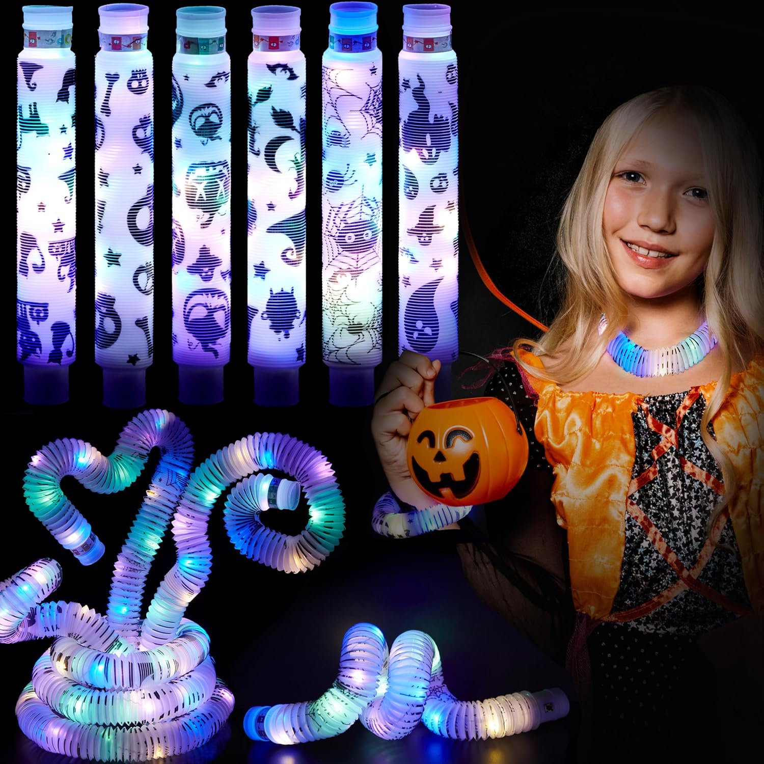 Amazon.com: JOYIN 6PCS Halloween Glow Sticks Bulk Party Pack, LED Light ...