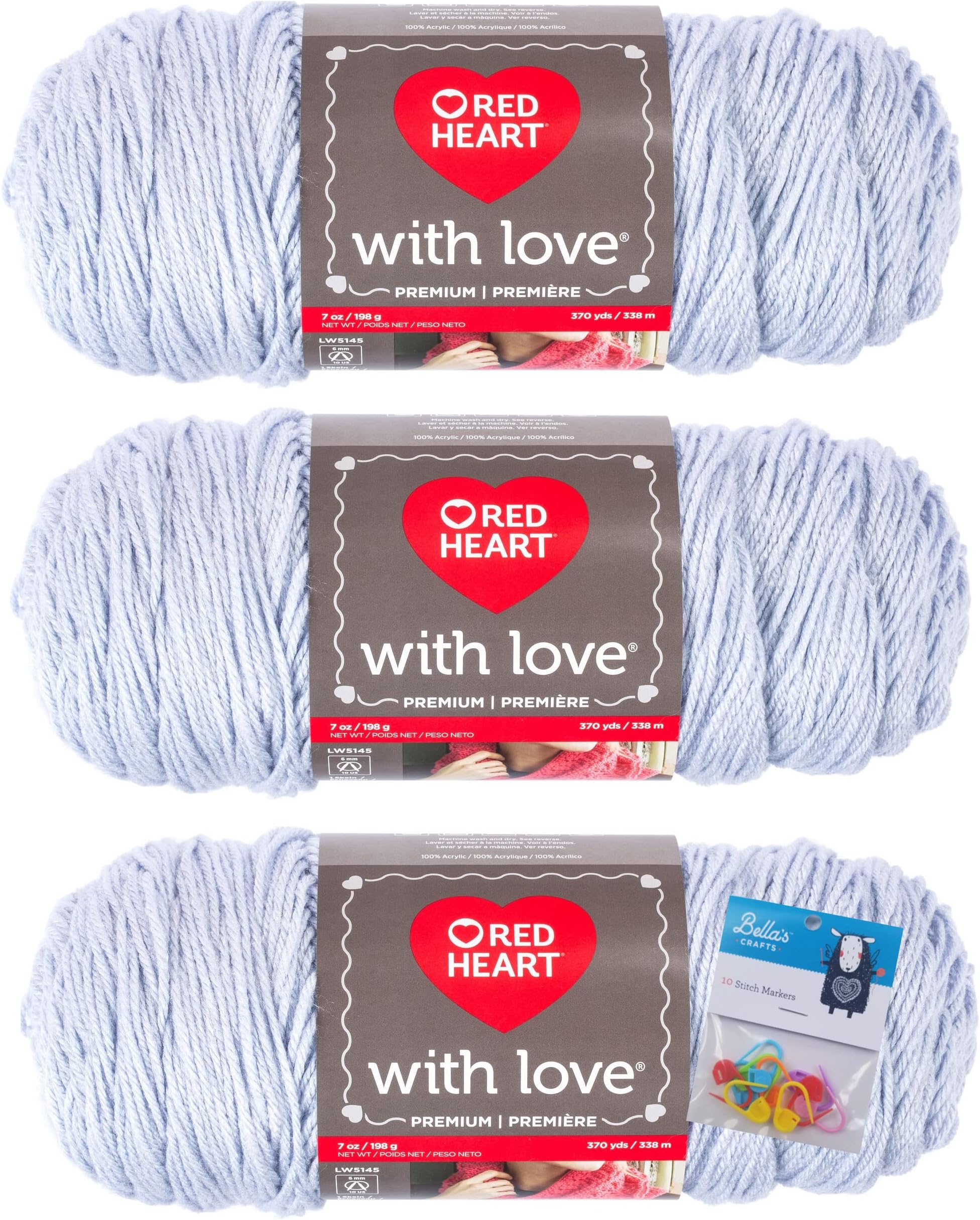 Amazon.com: Red Heart Yarn Red Heart with Love Yarn - Black - 6 Oz ...